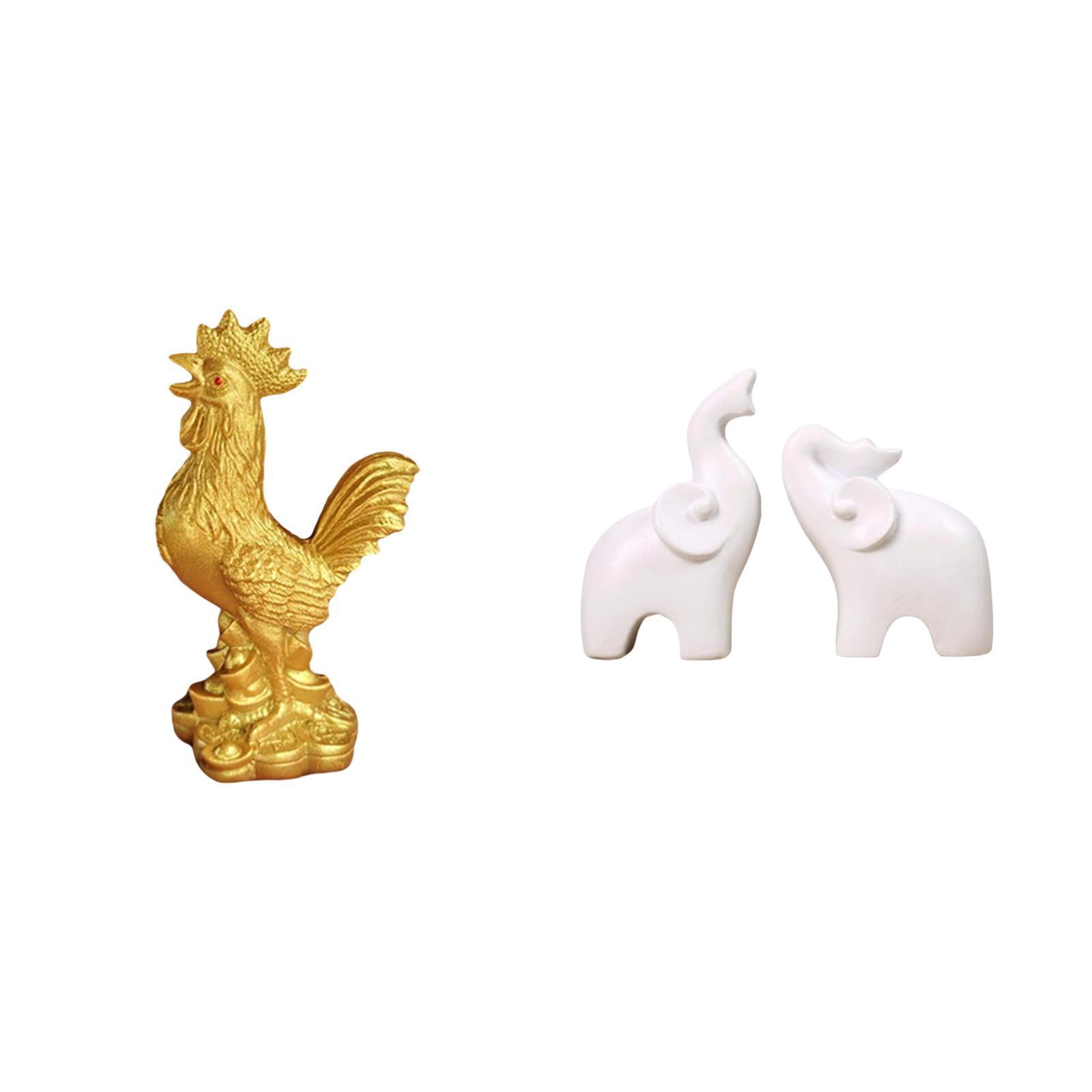 jicheng Chicken Rooster Statue Feng Shui Decor and Elephant Sculptures ...