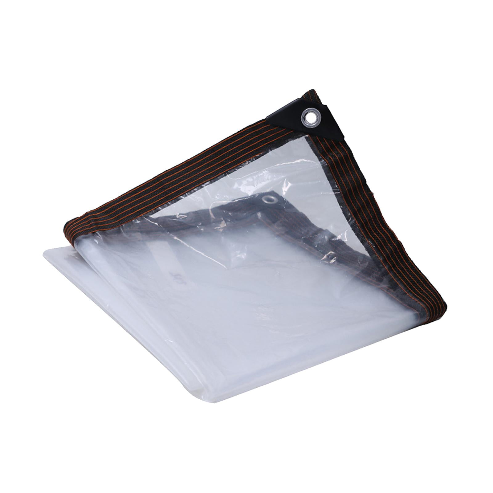 jicheng Clear Tarp with Eyelets Foldable Clear Tarpaulin for Patio Tent Chicken Coop 2mx4m ...