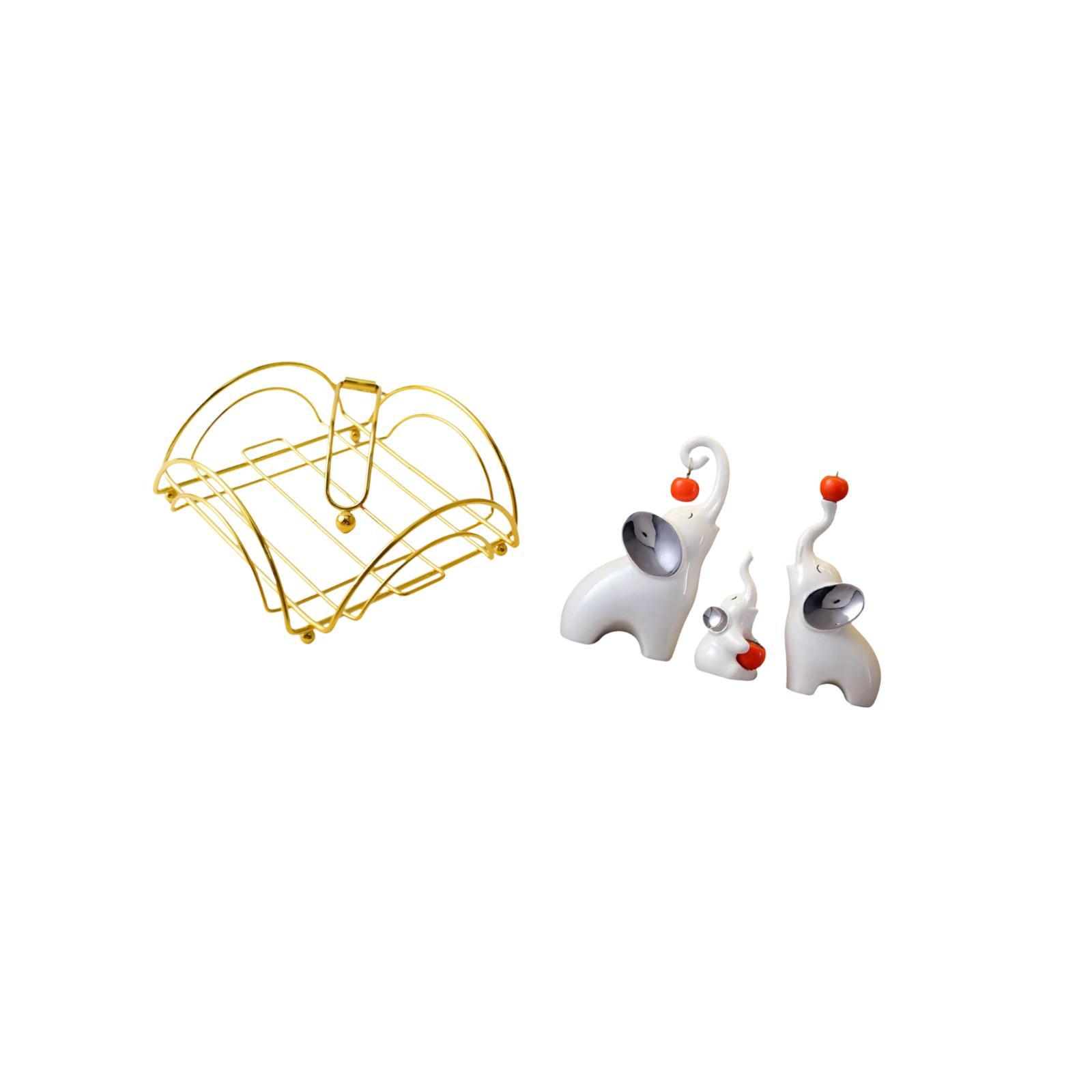 jicheng Elegant Elephant Family Napkin Holder with Weighted Arm for ...
