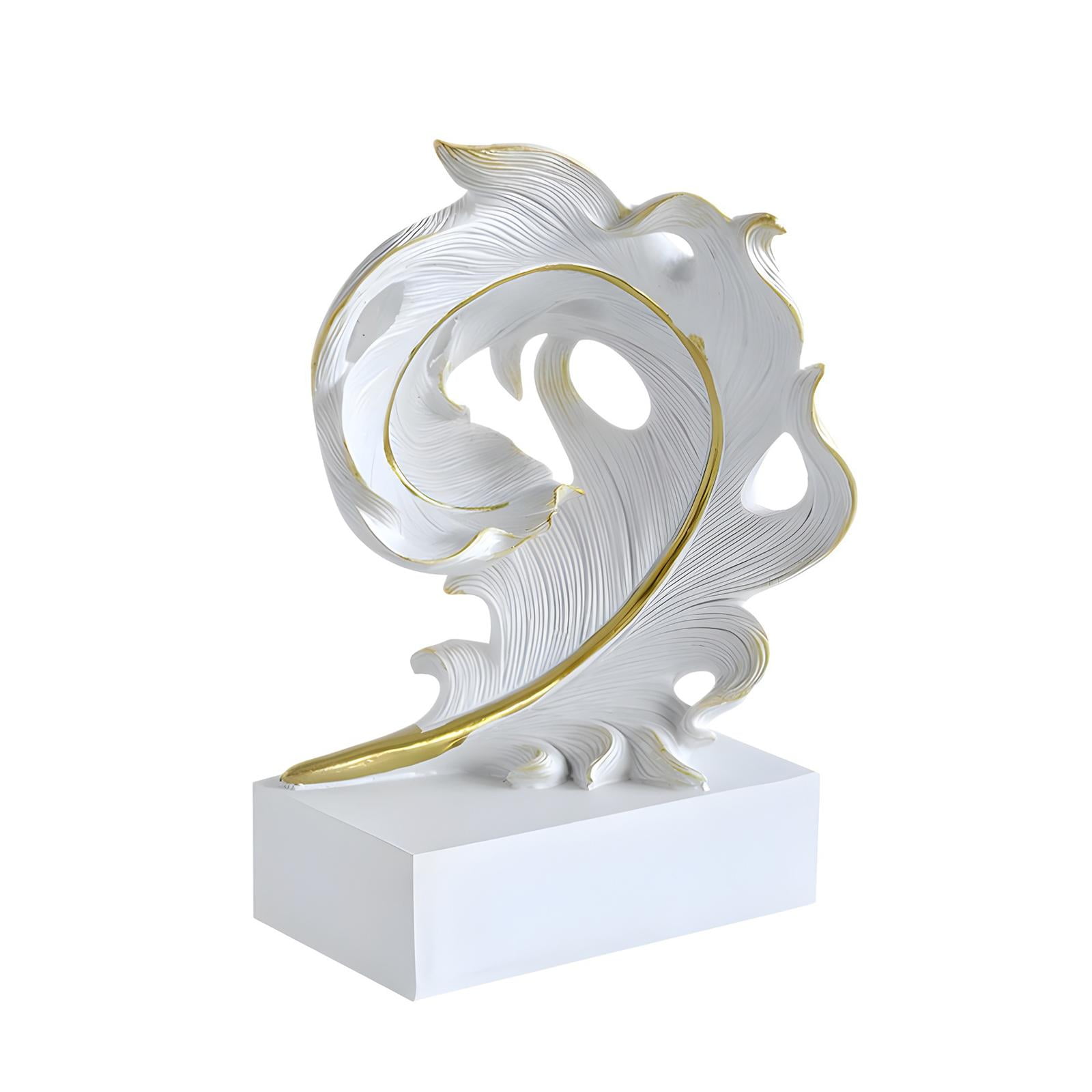 jicheng Feather Statue Crafts Resin Figurine for Fireplace Office Table ...