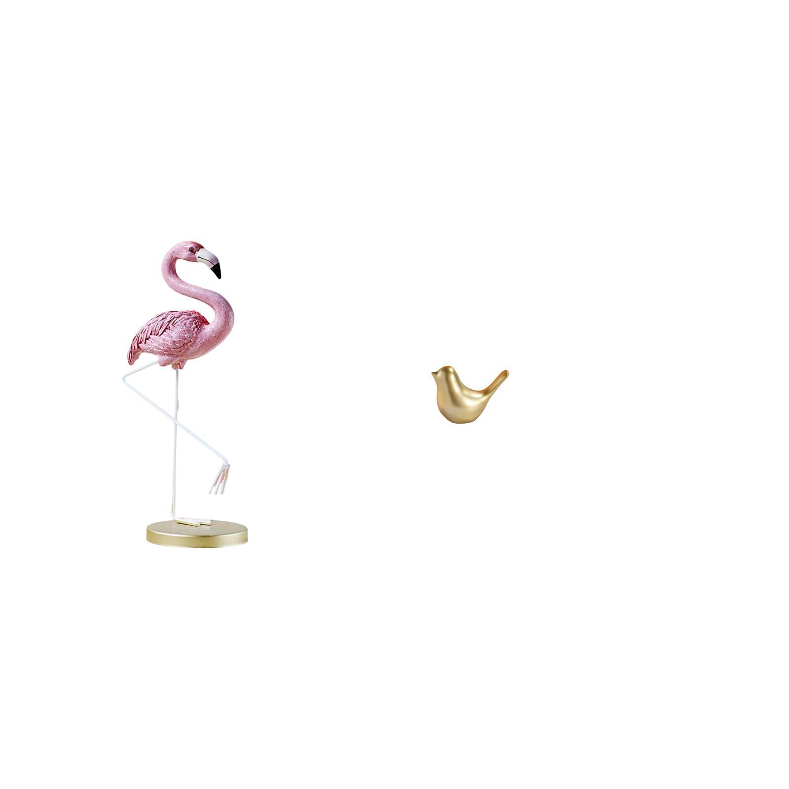 jicheng Flamingo Resin Bird Sculpture Modern Art Figurine with Metal ...