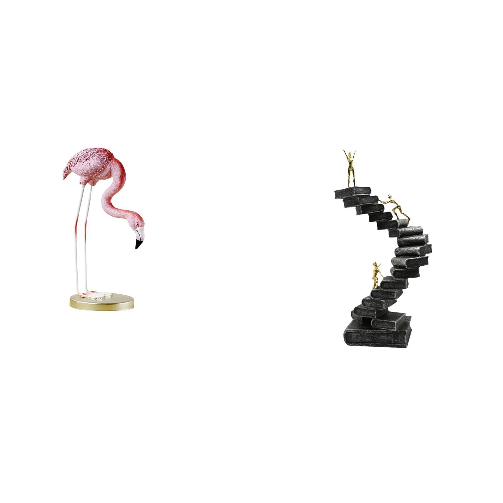 jicheng Flamingo Resin Statue Bird Sculpture Modern Art Garden Figurine ...