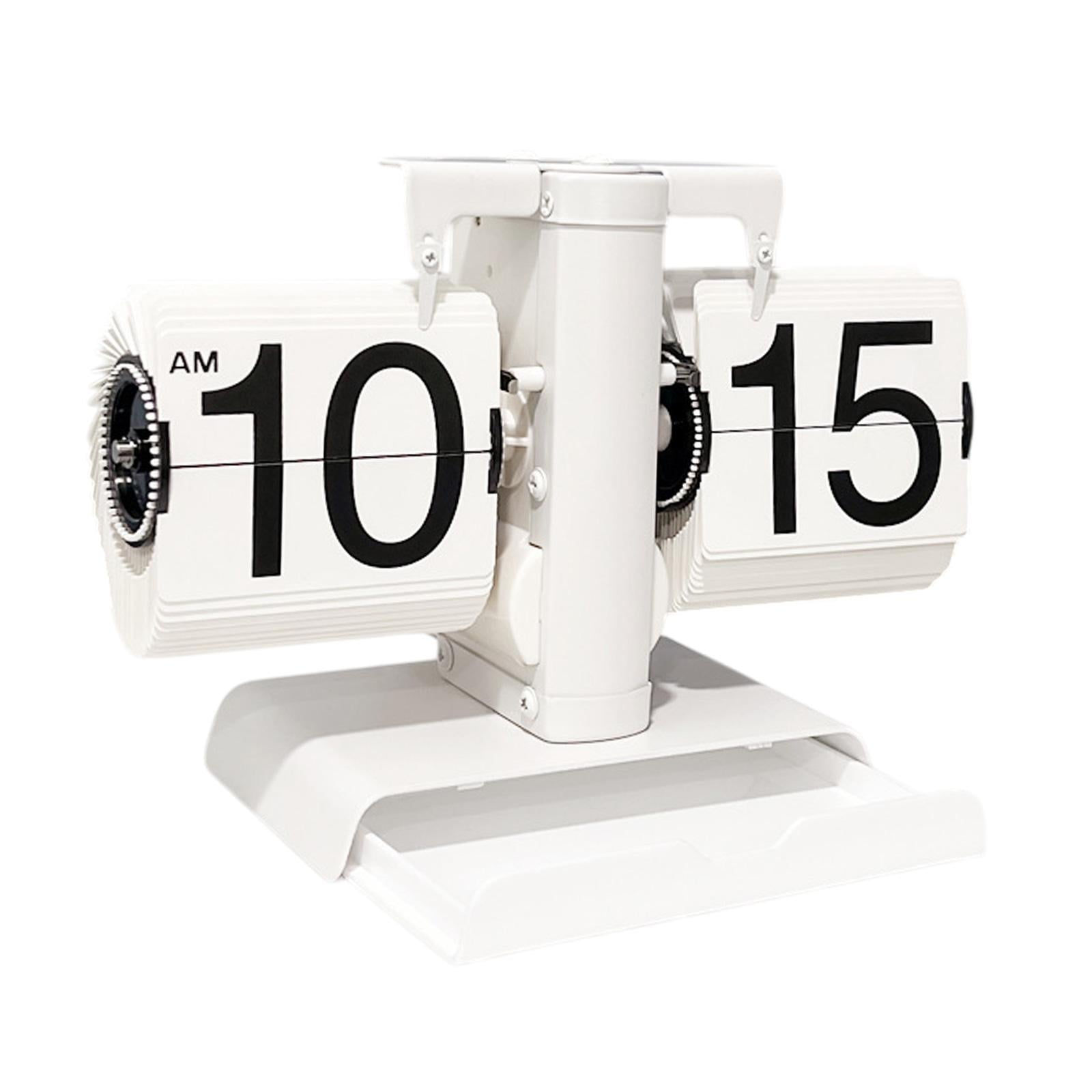 jicheng Flip Desk Clock Automatic Page Turning Clock for Living Room ...