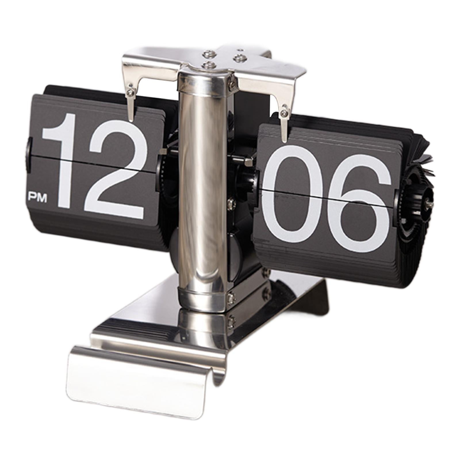 jicheng Flip Desk Clock Dining Table Large Display Silent Retro Type Auto Flip Clock Argent ...