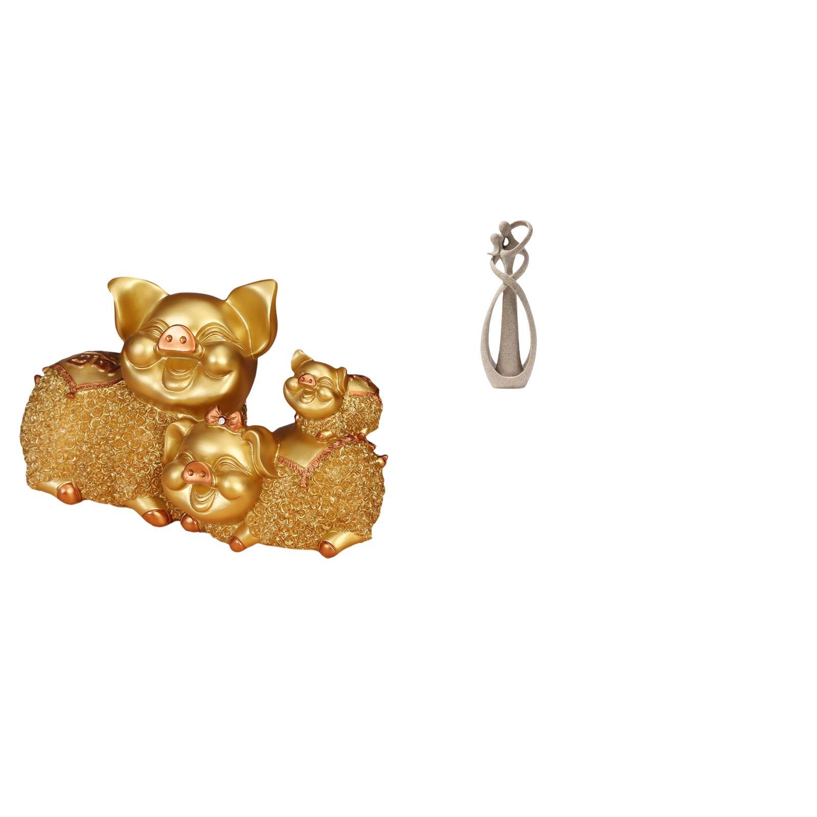 jicheng Fortunate Animal Lovers Resin Sculpture Modern Art Collectible ...
