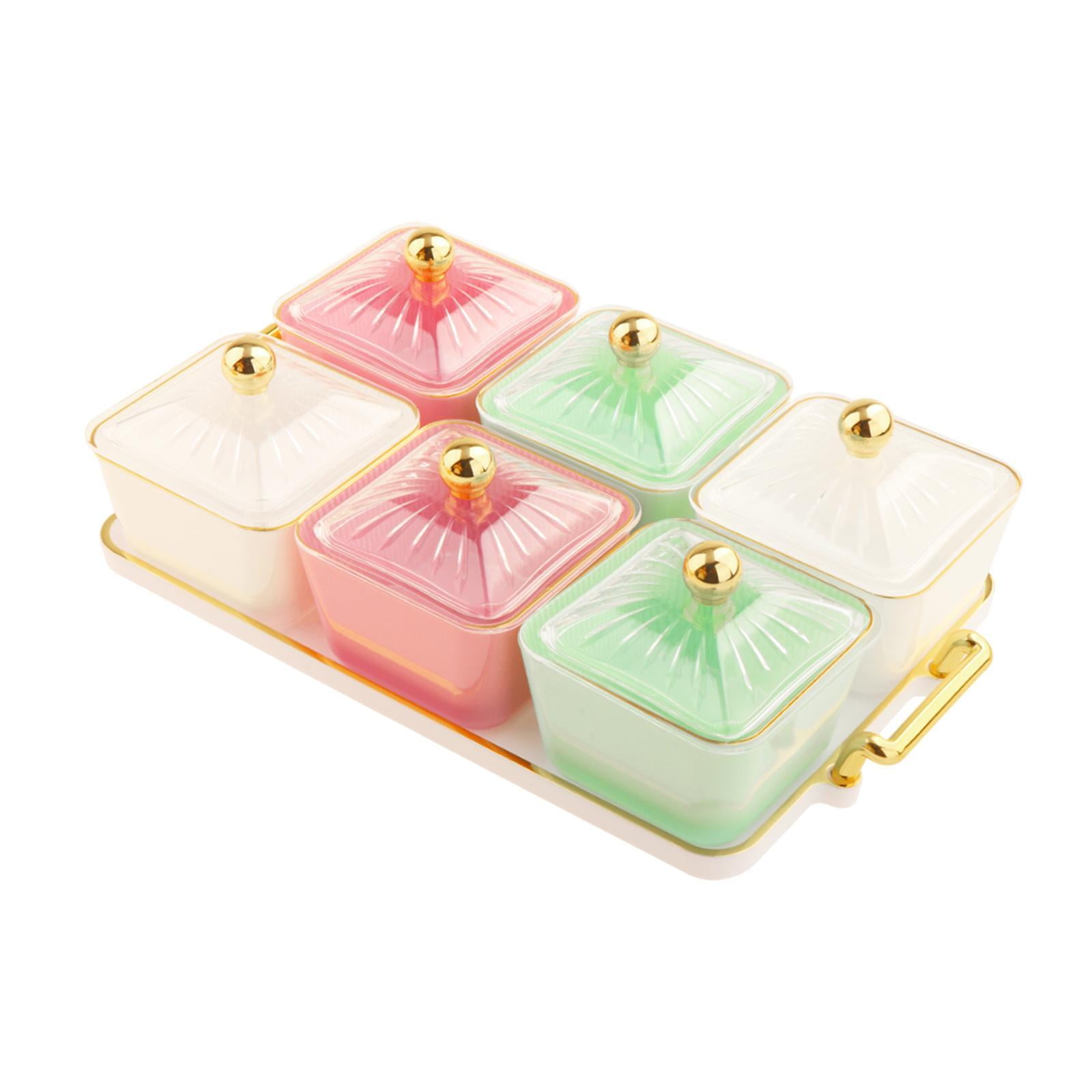 jicheng Fruit Plate ,Serving Container, 6 Grid Tableware ,Kitchen Relish Tray Divided Serving ...