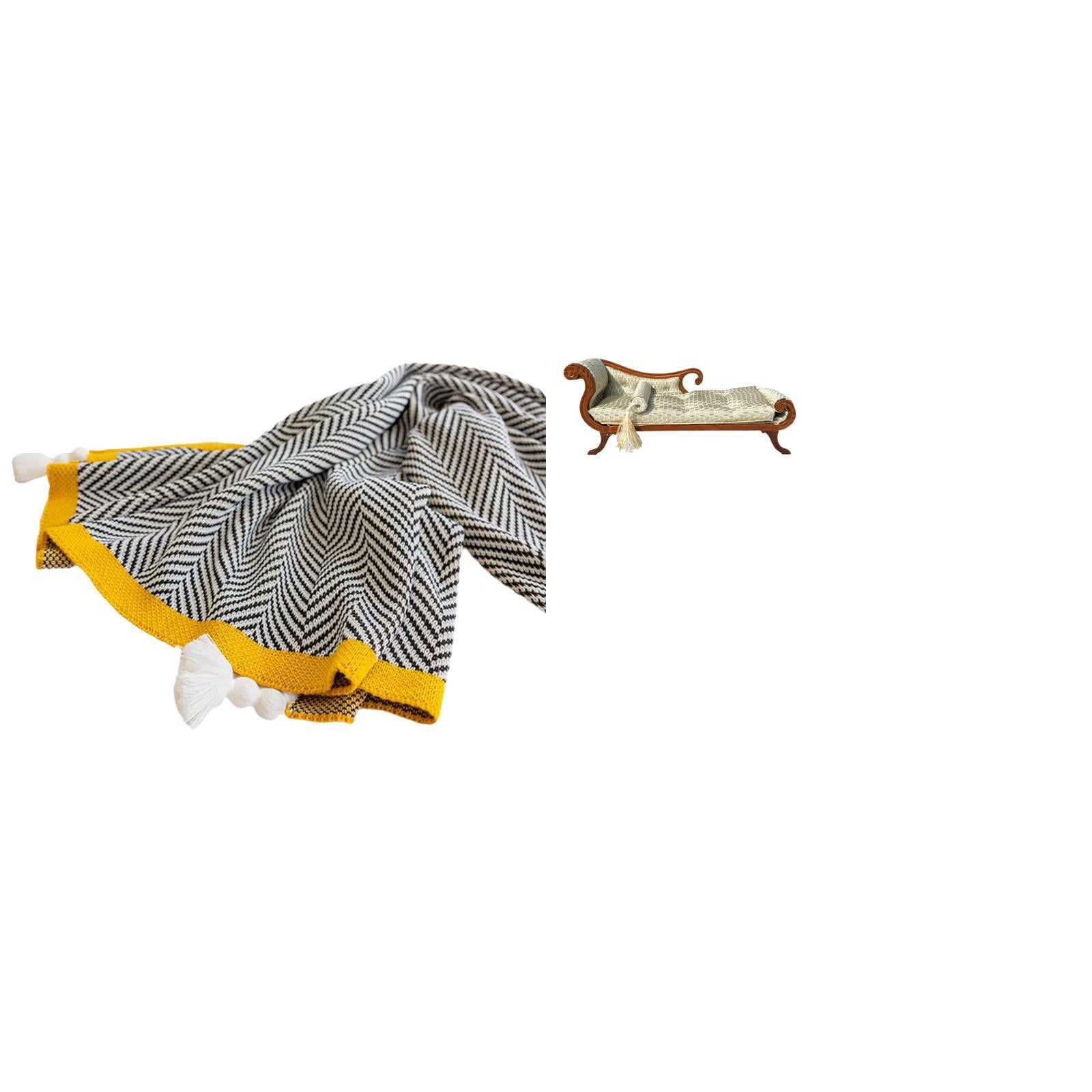 jicheng Knitted Striped Throw Blanket Soft Warm Farmhouse Decor for ...