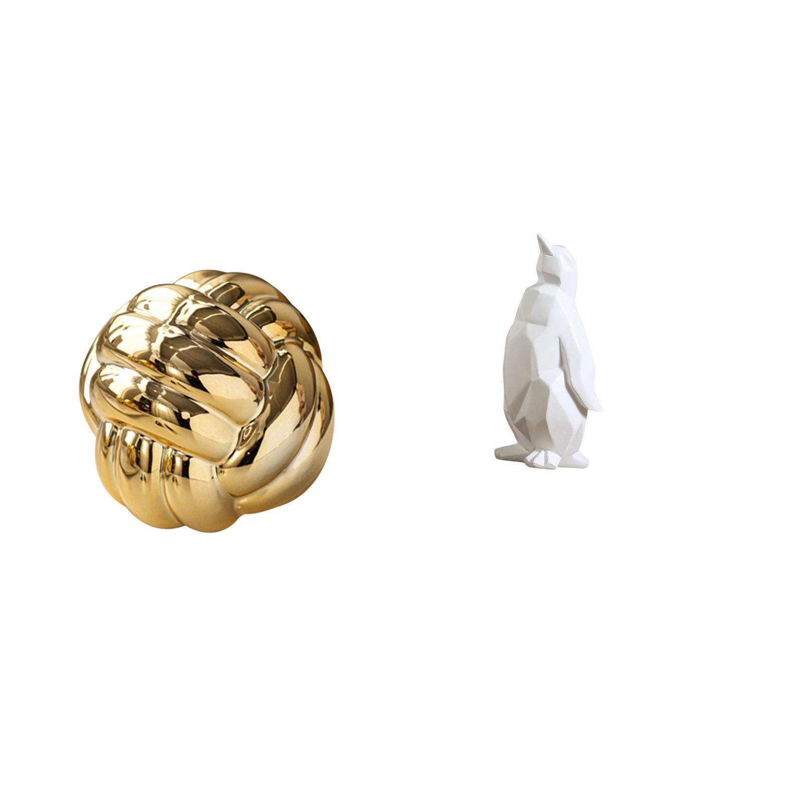jicheng Knot Penguin Yarn Ball Ceramic Figurine Ornament Aesthetic ...