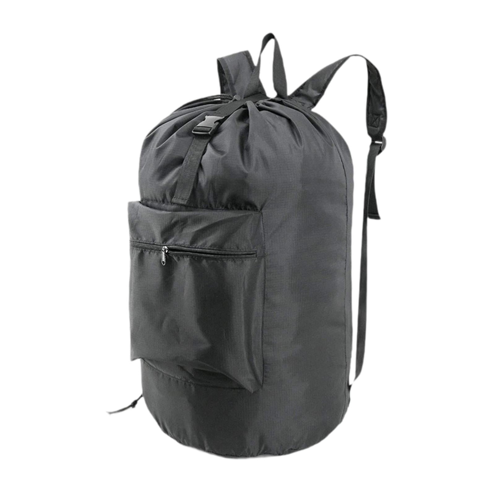 jicheng Laundry Backpack Front Pocket Clothes Hamper Bag for Laundromat ...