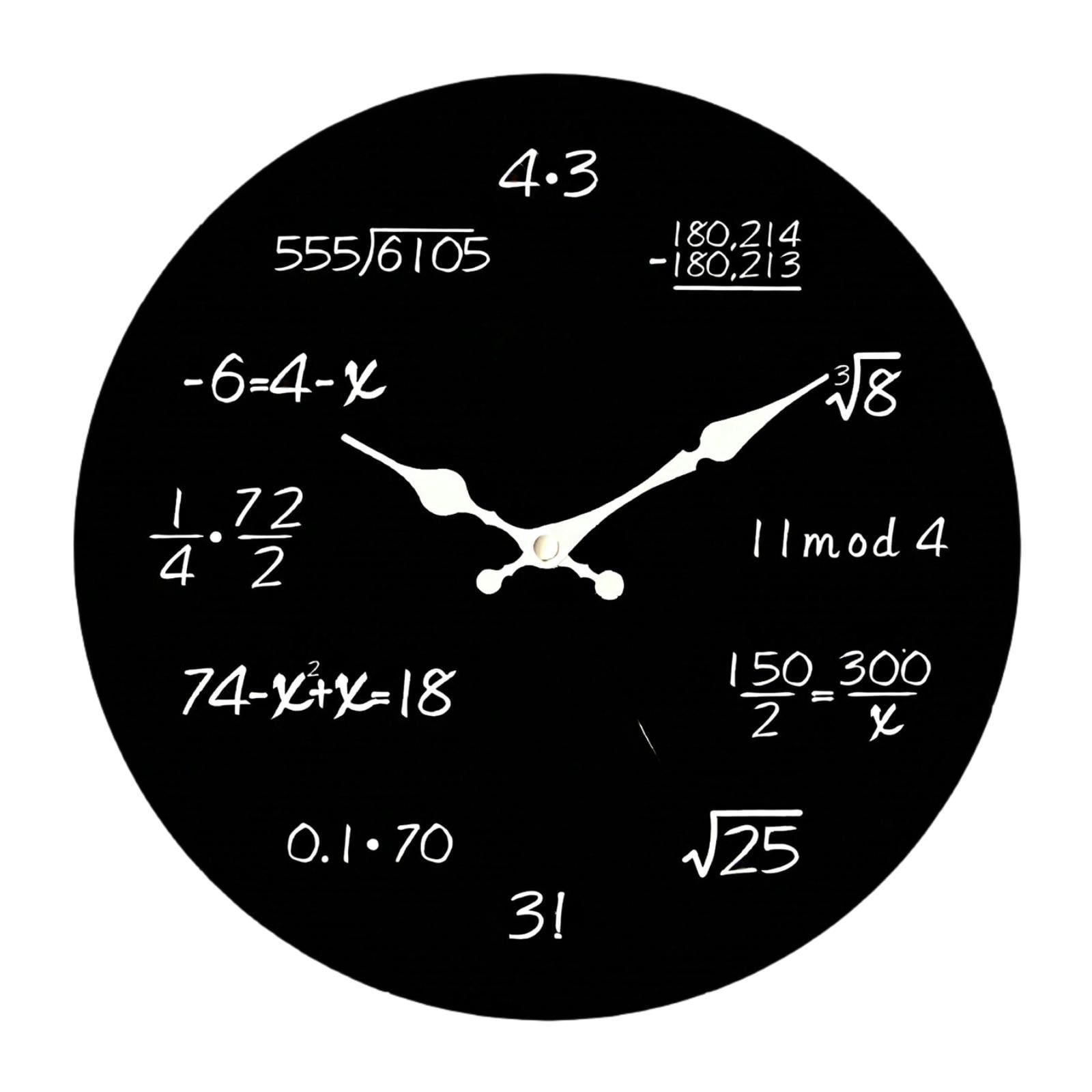 jicheng Math Equations Wall Clock Accurate Timekeeping Home Decor Ideal ...
