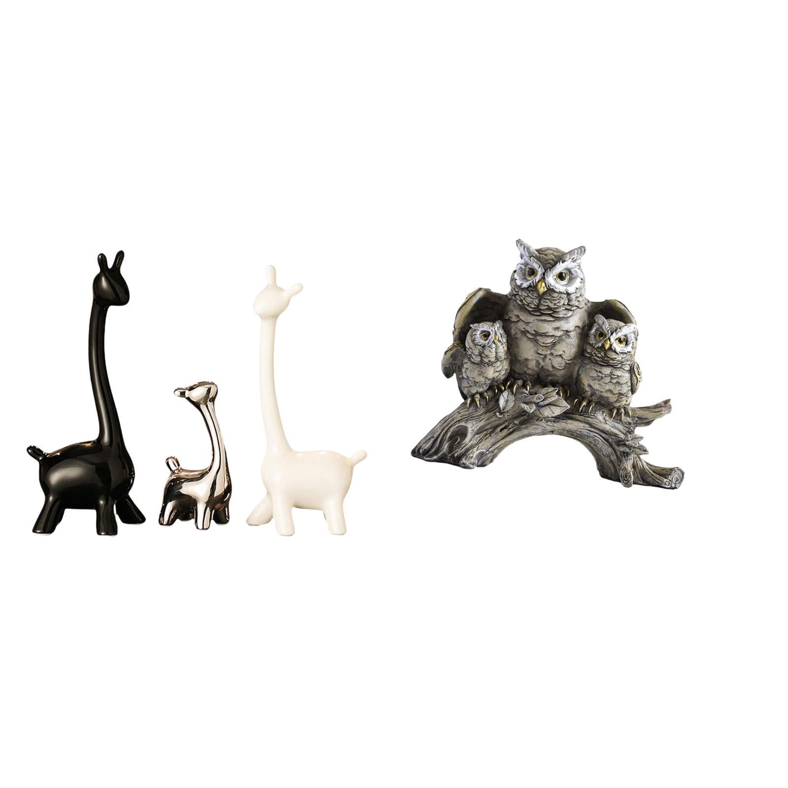 jicheng Modern Animal Giraffe Owl Ceramic Statue Creative Tabletop ...