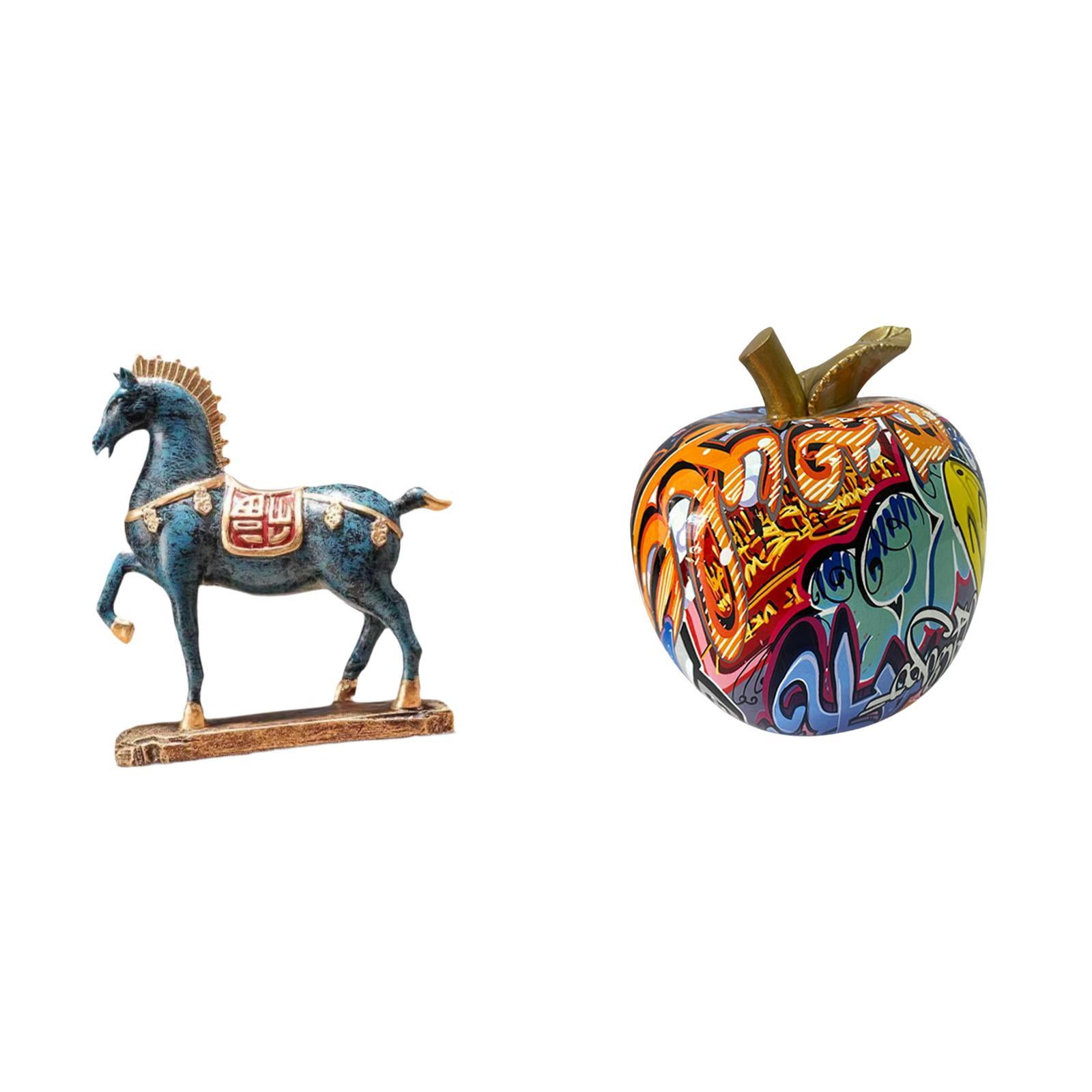 jicheng Nordic Horse Figurine Sculpture Standing Statue Fengshui Decor ...