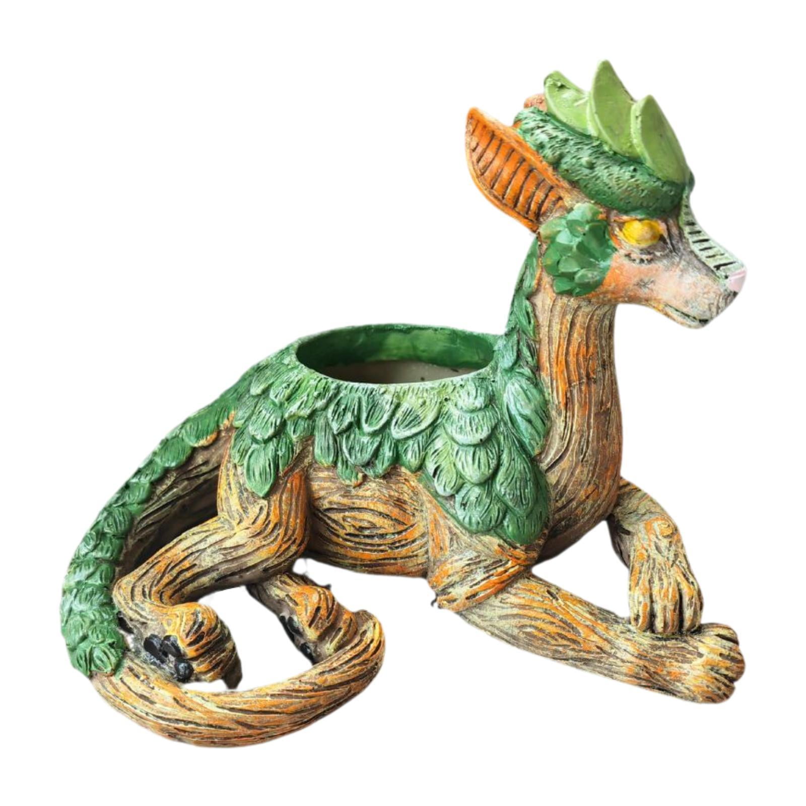 jicheng Pot Decoration Dragon Statue for Table Centerpiece Garden Home ...