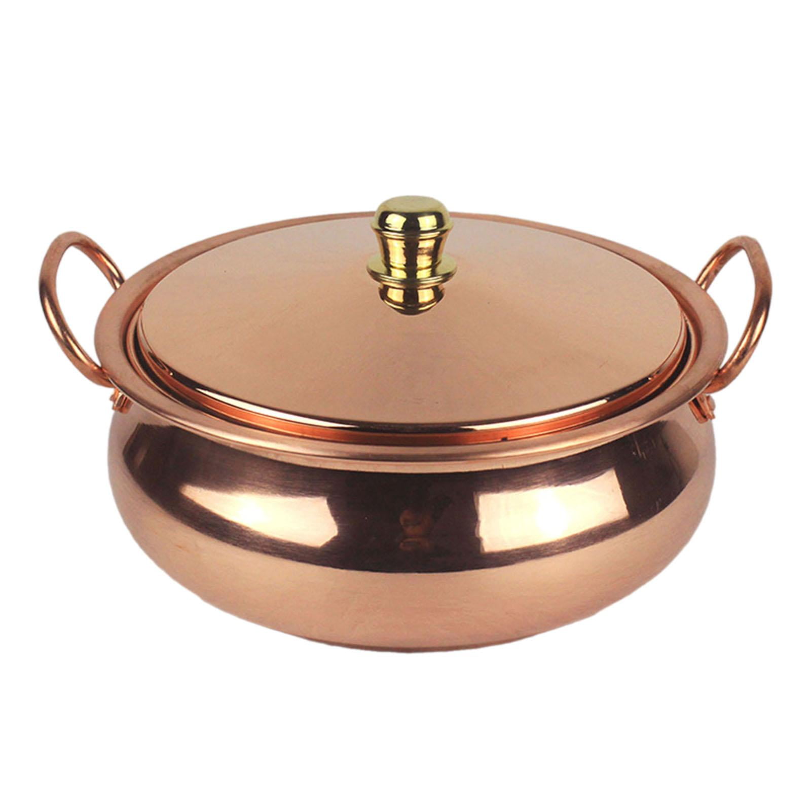 jicheng Pure Copper Pot Binaural Pot Cooking Pot with Cover Stew Pan ...