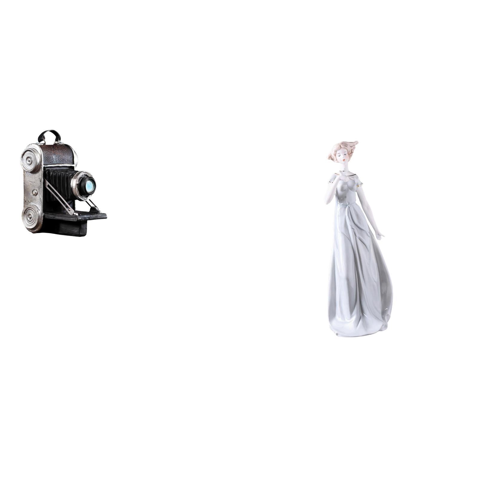 jicheng Resin Camera Statue Ornament and Porcelain Nordic Girl Figurine ...