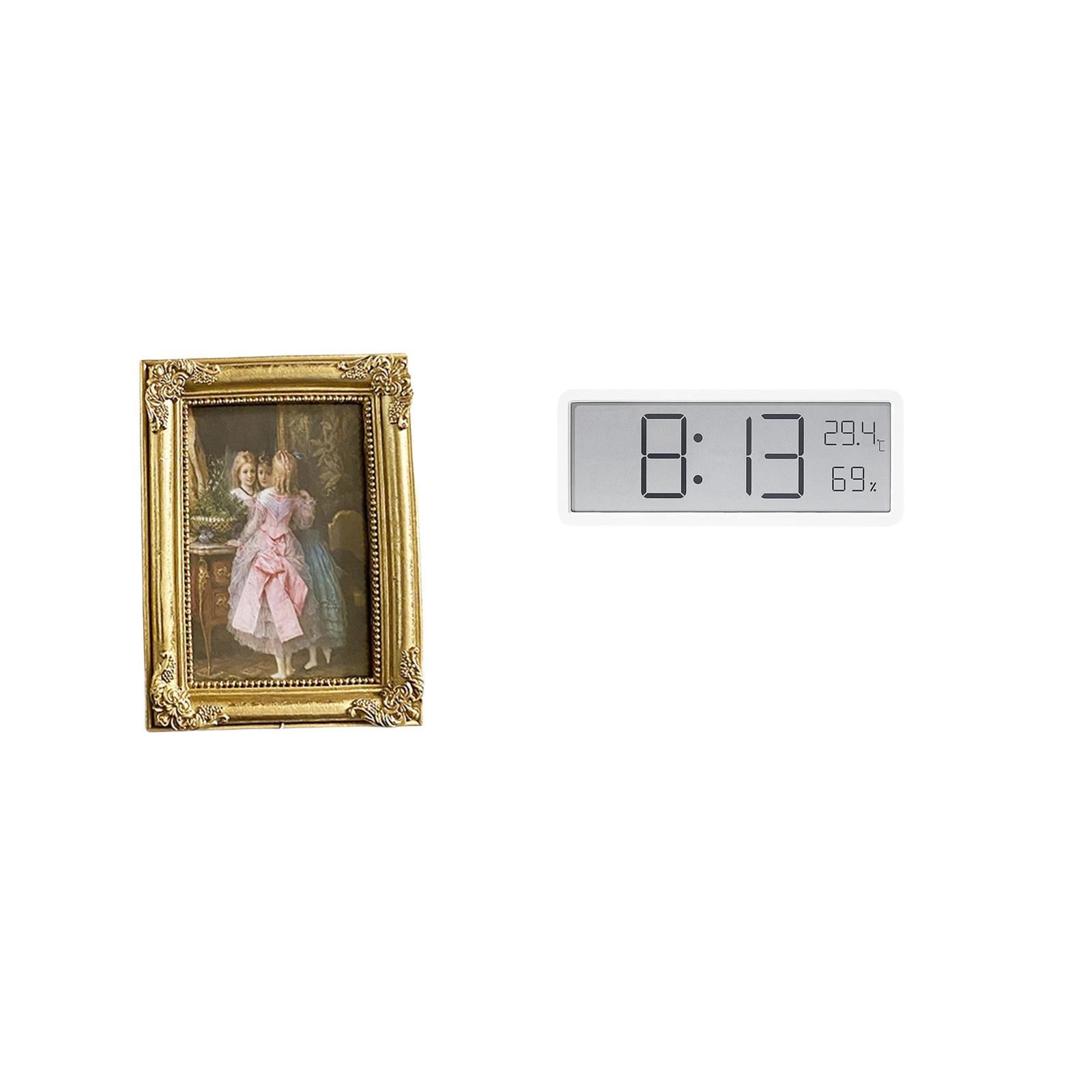 jicheng Resin Glass Photo Frame Card Holder with Digital Wall Clock ...