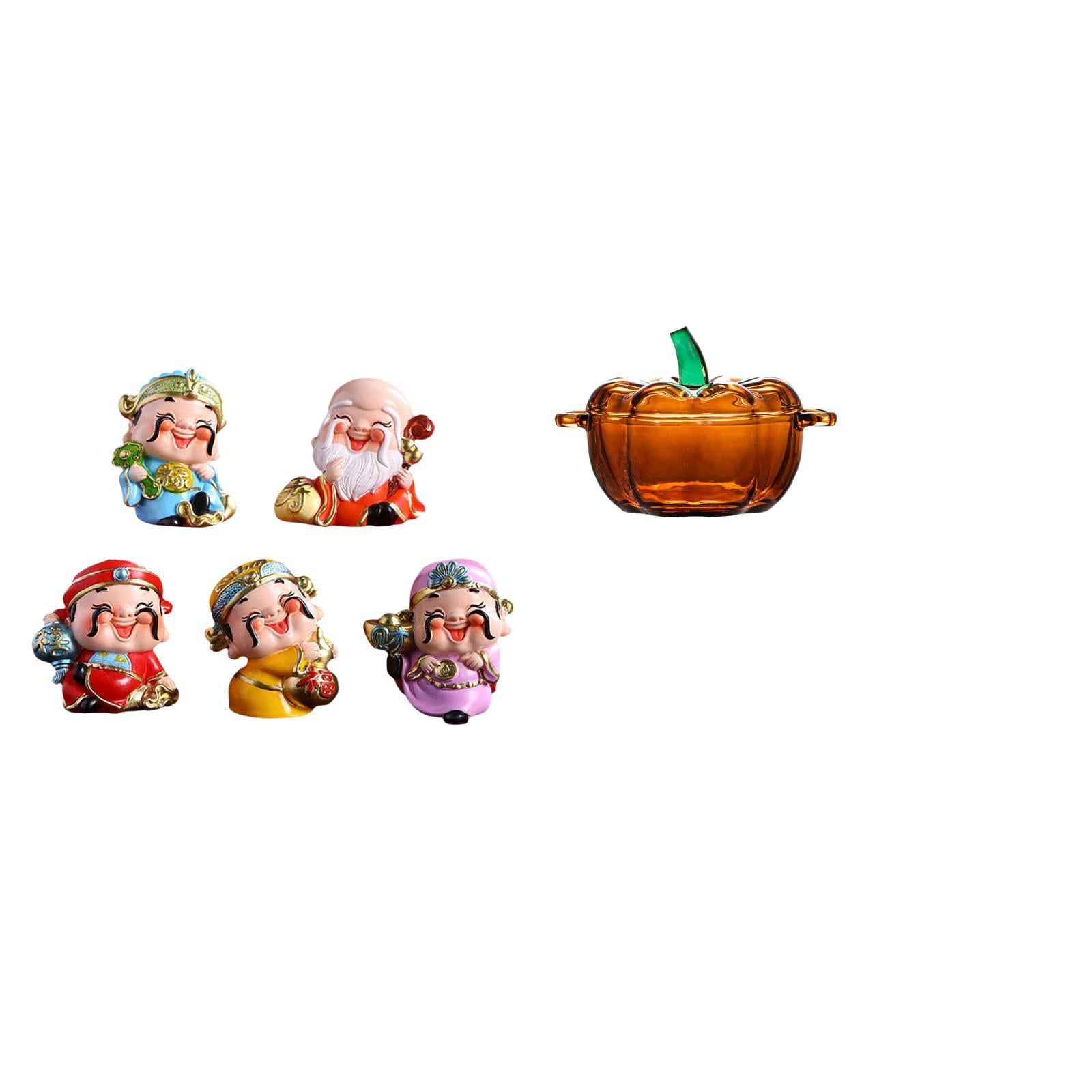 jicheng Resin God of Fortune Figurines and Glass Pumpkin Shaped Candy ...