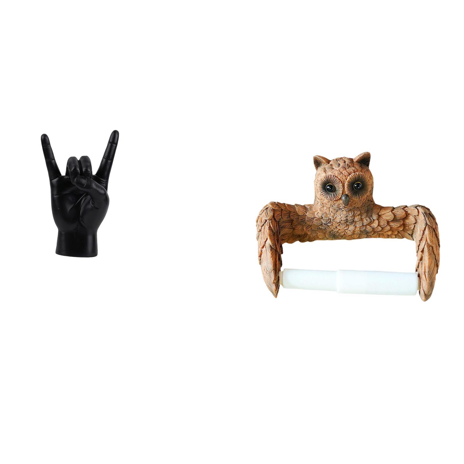jicheng Rock Gesture Sculpture Owl Toilet Paper Holder Creative Hand ...