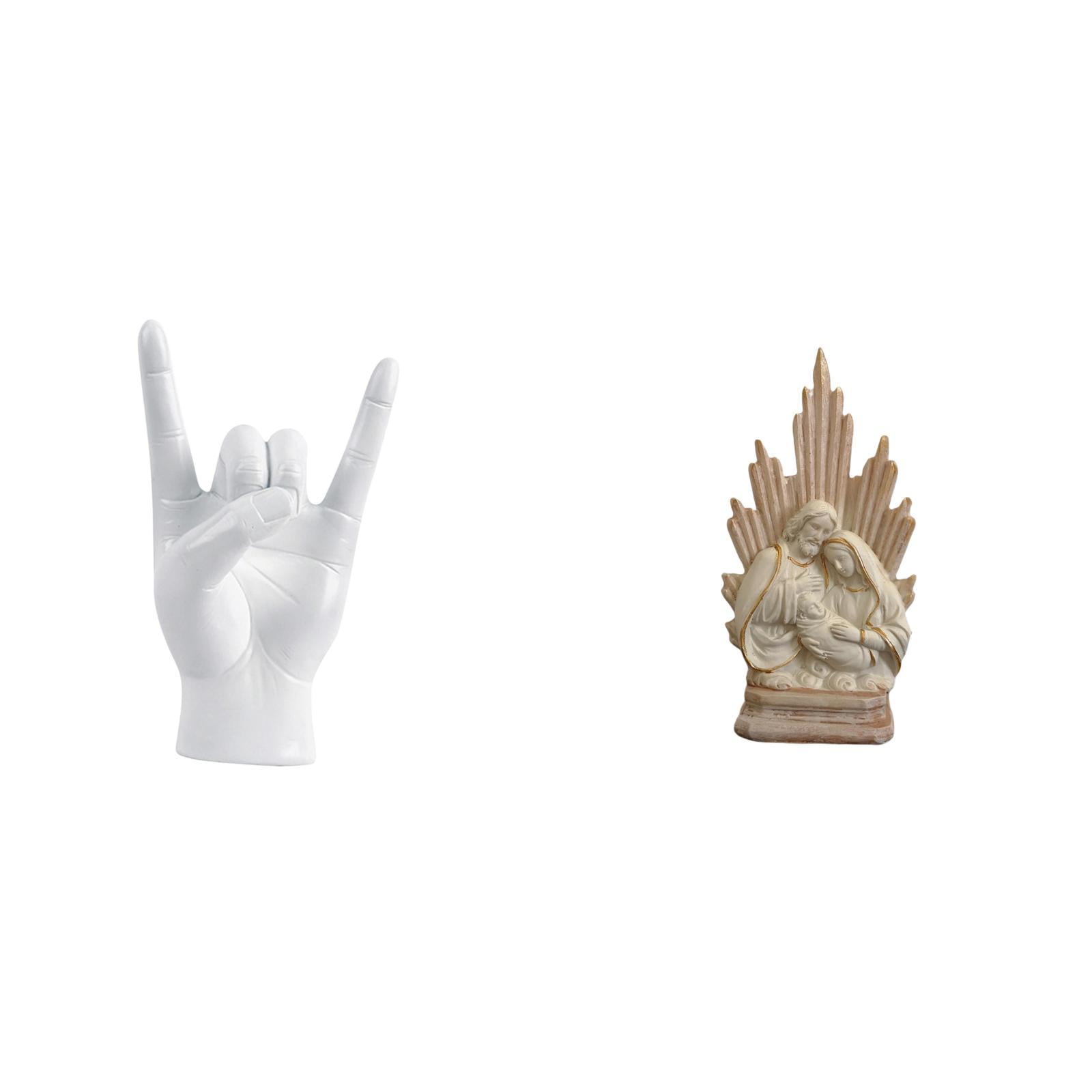 jicheng Rock Gesture Sculpture for Apartment Bedroom Restaurant Decor with Classic Christian ...