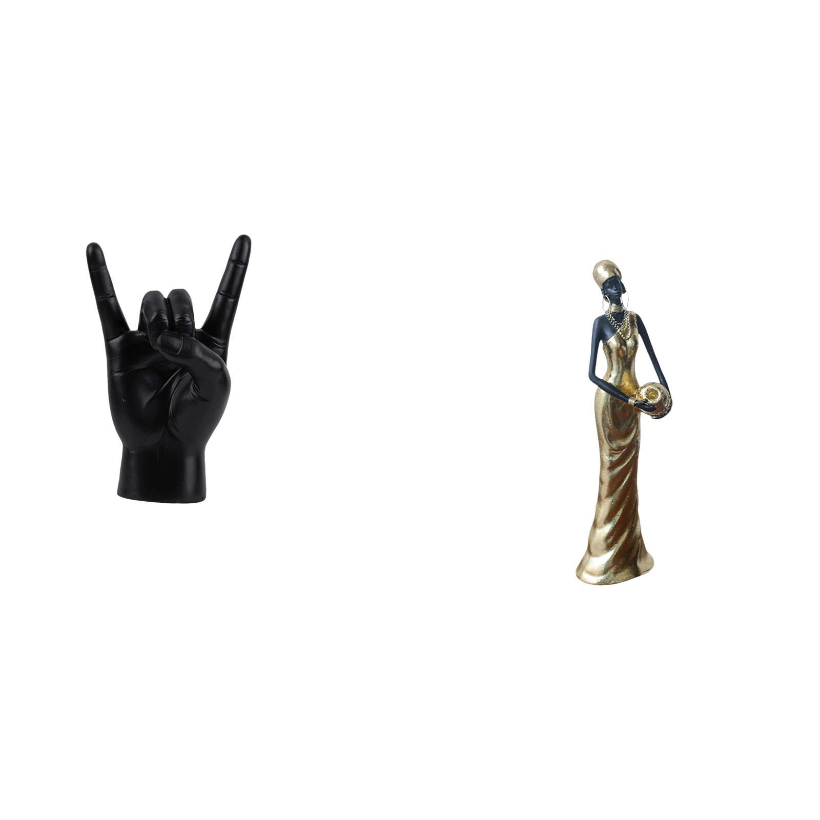 jicheng Rock Hand Gesture Sculpture African Tribal Lady Figurine ...
