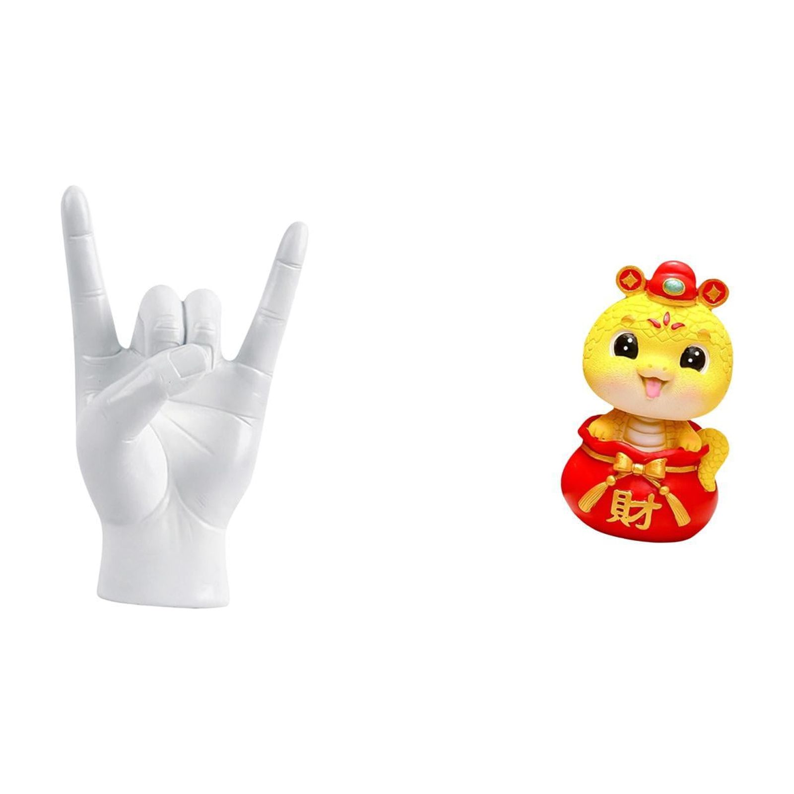 jicheng Rock Hand Gesture Sculpture Snake Year Ornament Creative Finger ...