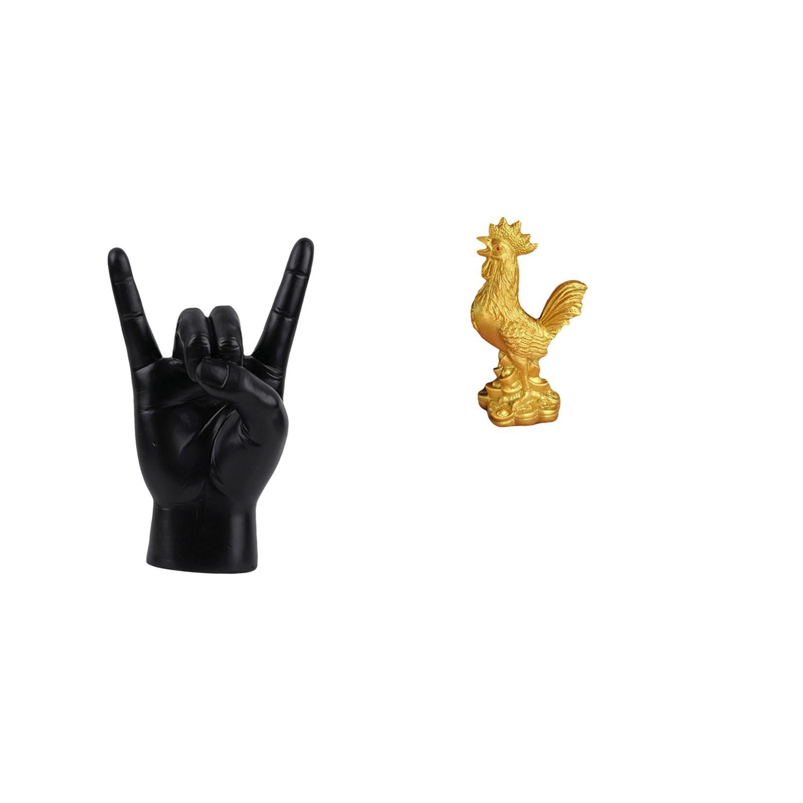 jicheng Rock Hand Gesture Statue Chicken Figurine Feng Shui Decor ...
