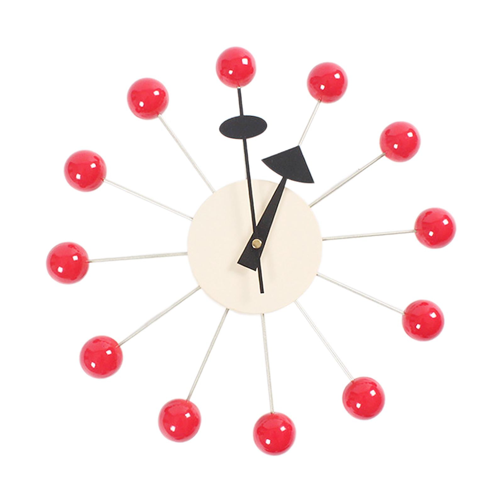 jicheng Round Ball Wall Clock Quiet Mid Century for Living Room Kitchen ...