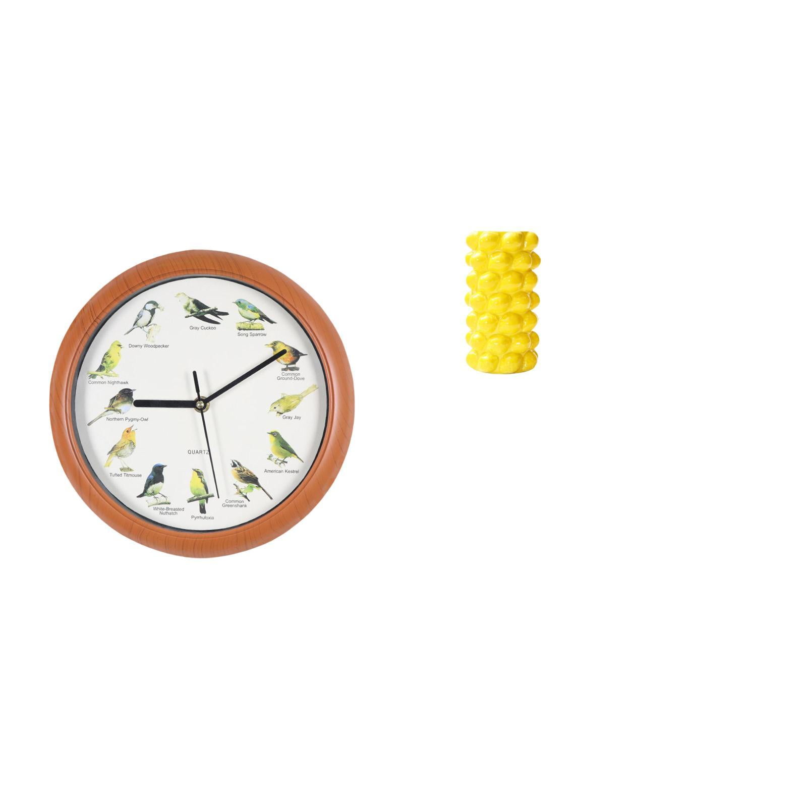 jicheng Singing Bird Wall Clock and Flower Arrangement Porcelain Flower ...