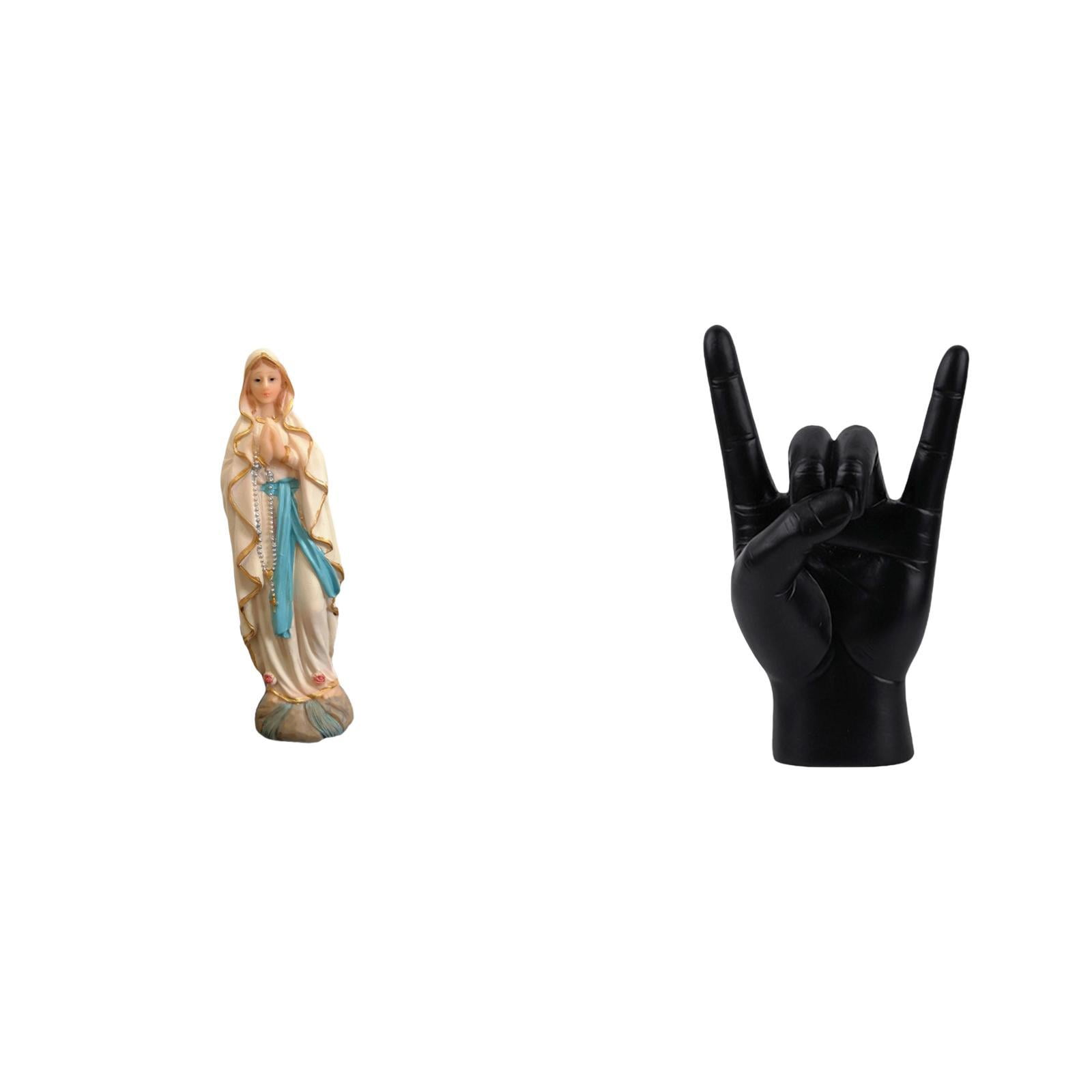 jicheng Virgin Mary Rock Hand Gesture Figurine Blessed Lady Luther ...