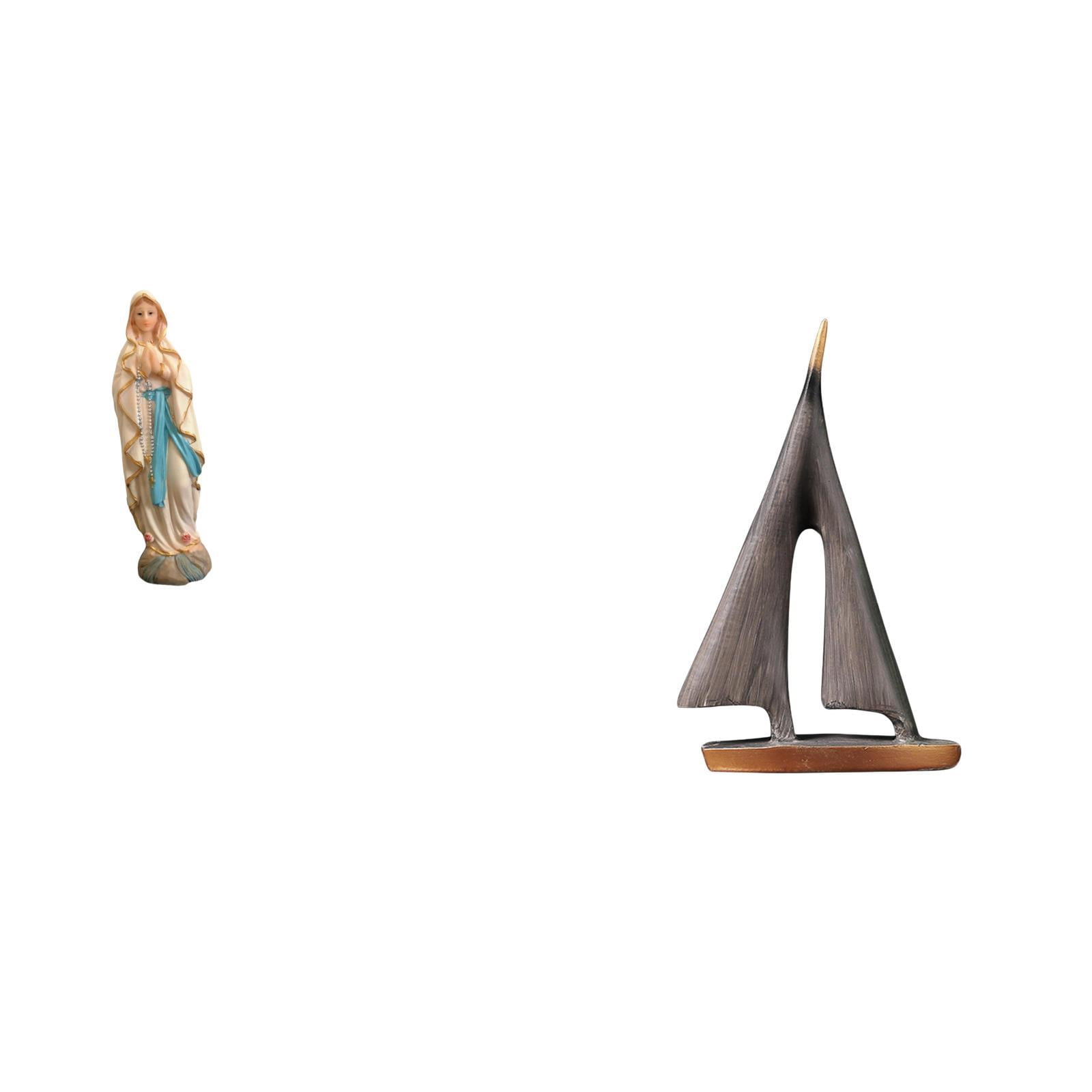 jicheng Virgin Mary Sailing Boat Statue Lady Luther Figurine Decorative ...