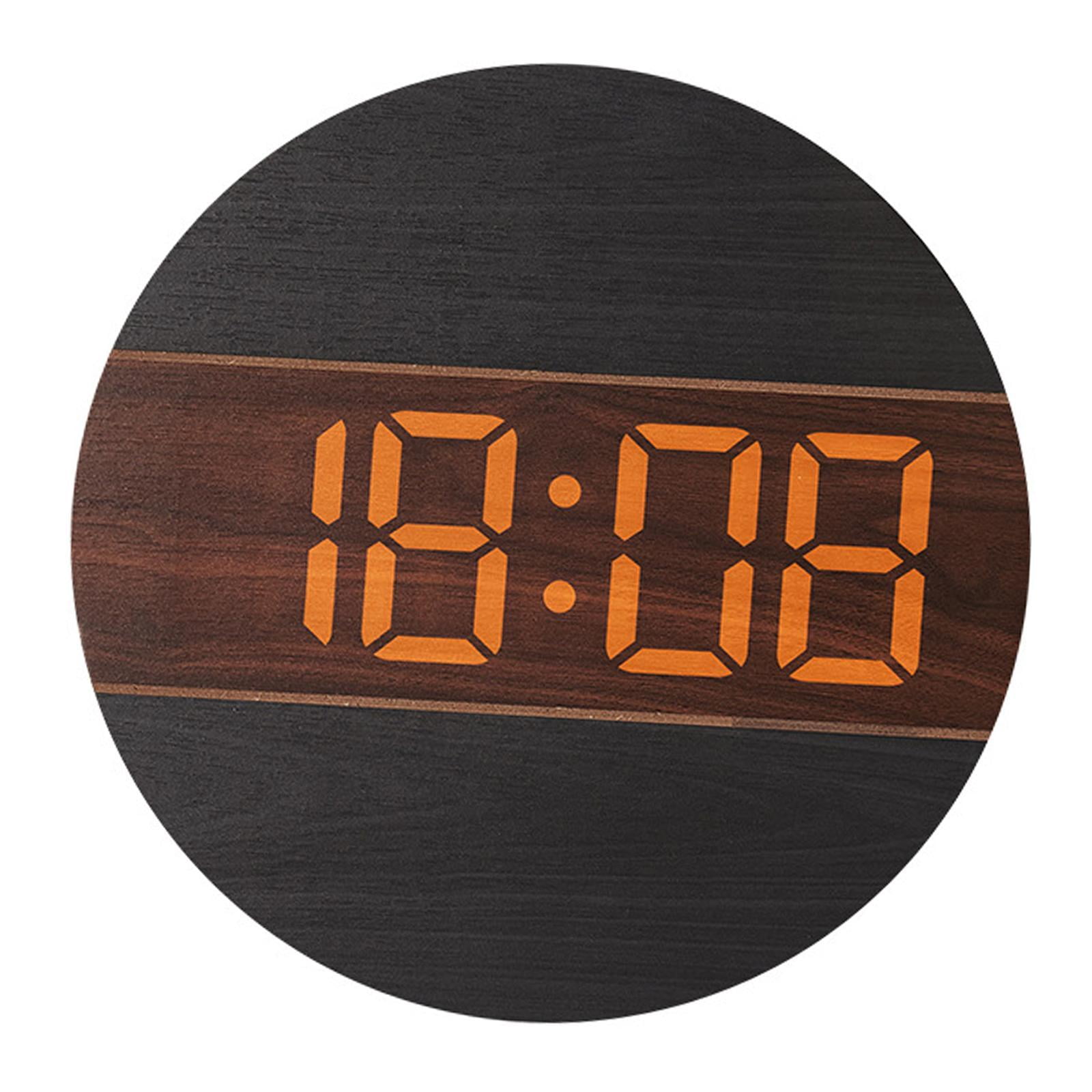 jicheng Wall Clock Digital Clock Decor Bedroom Round Hanging Clock Auto ...