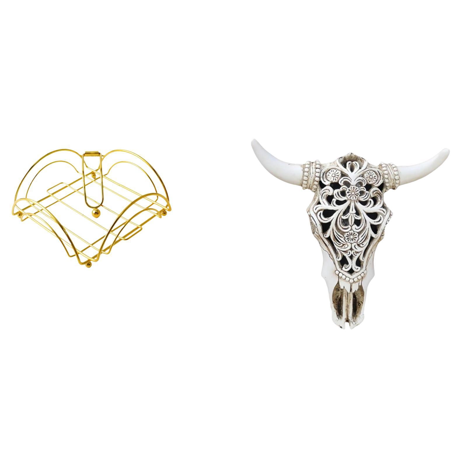 jicheng Weighted Arm Napkin Holder and Cow Head Wall Decor Sculpture ...
