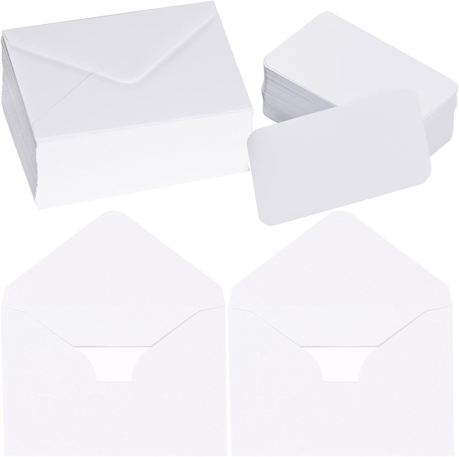 jiebor 100 Sets Small White Envelopes with Small Blank Gift Business ...