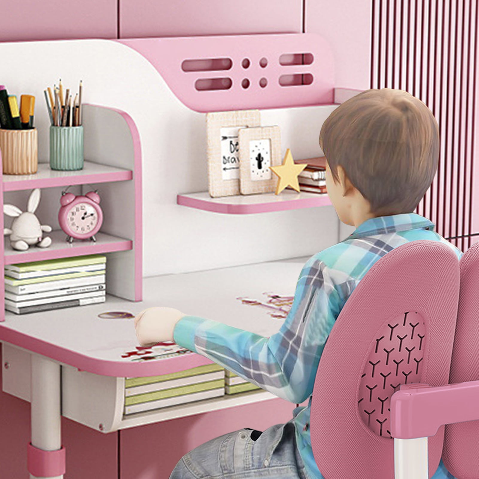 jiemuces Premium Kids Study Desk Chair Set, Multi Functional Widened ...