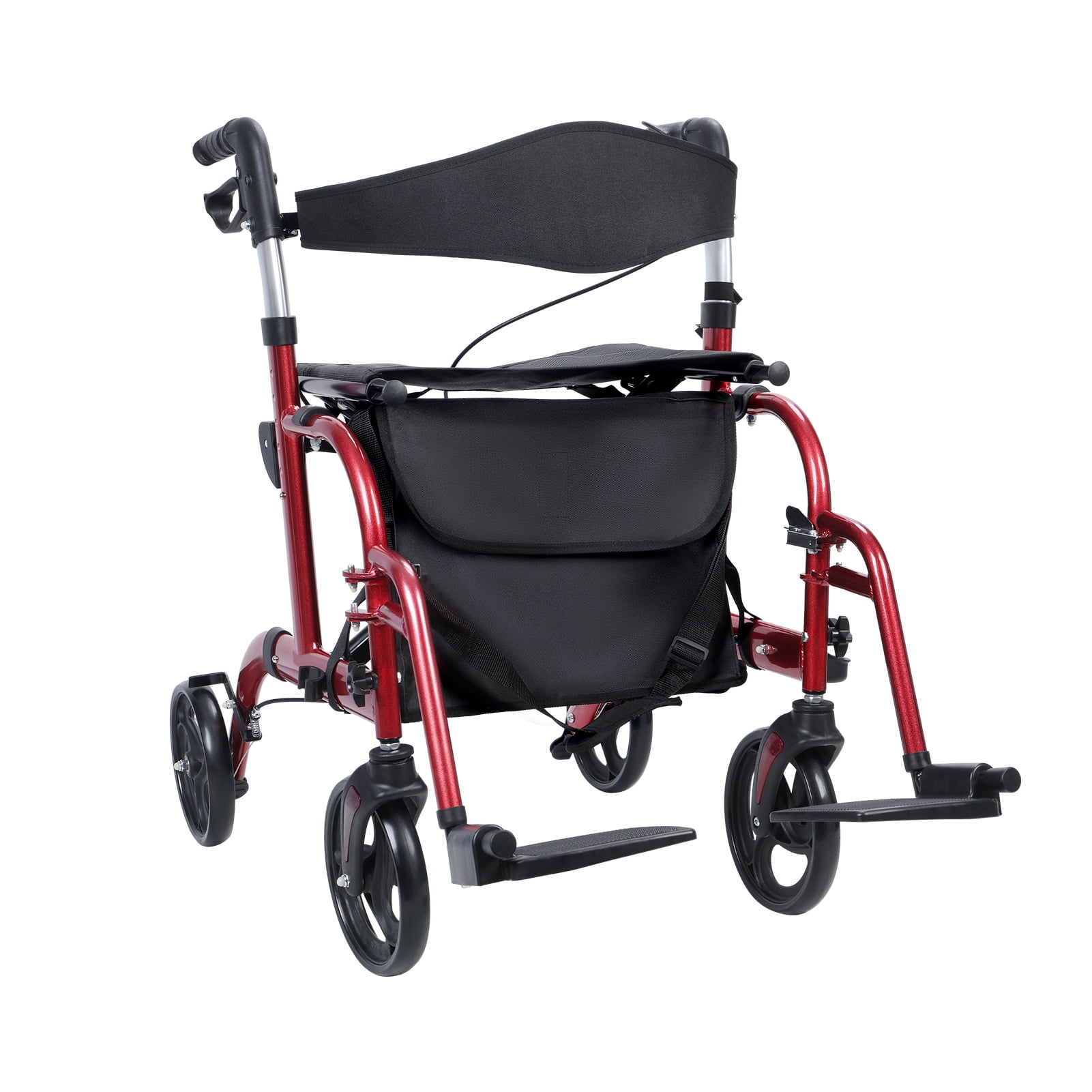 jiemuces Rollator Walker for Seniors with Storage Bag, Upgraded Height ...
