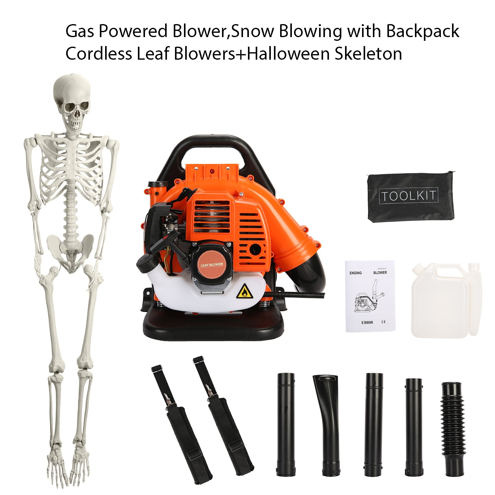 jiemuces Snow Blowing with Backpack, Cordless Leaf Blowers,52CC 2 ...