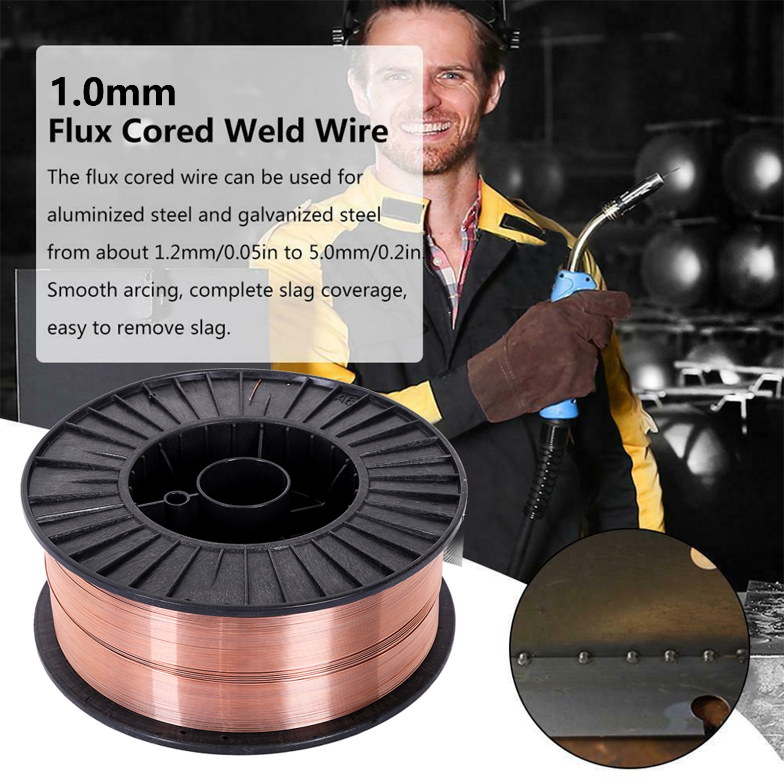 jiemuces Solid Welding Wire ER70S-6 1.0 mm 44 Pound Spool - Mild Steel ...