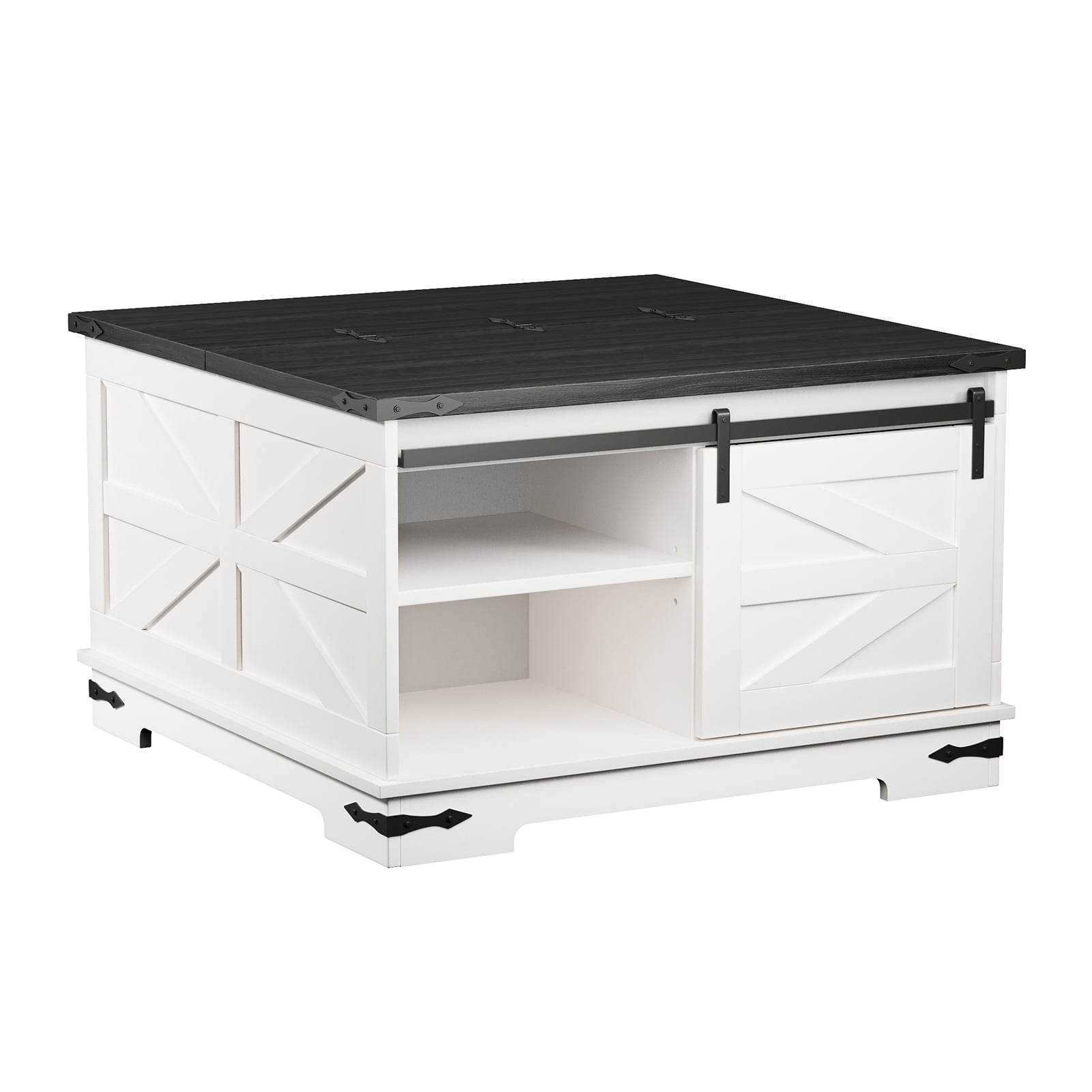 jiemuces Storage Coffee Table, Modern Farmhouse Coffee Table, Square ...