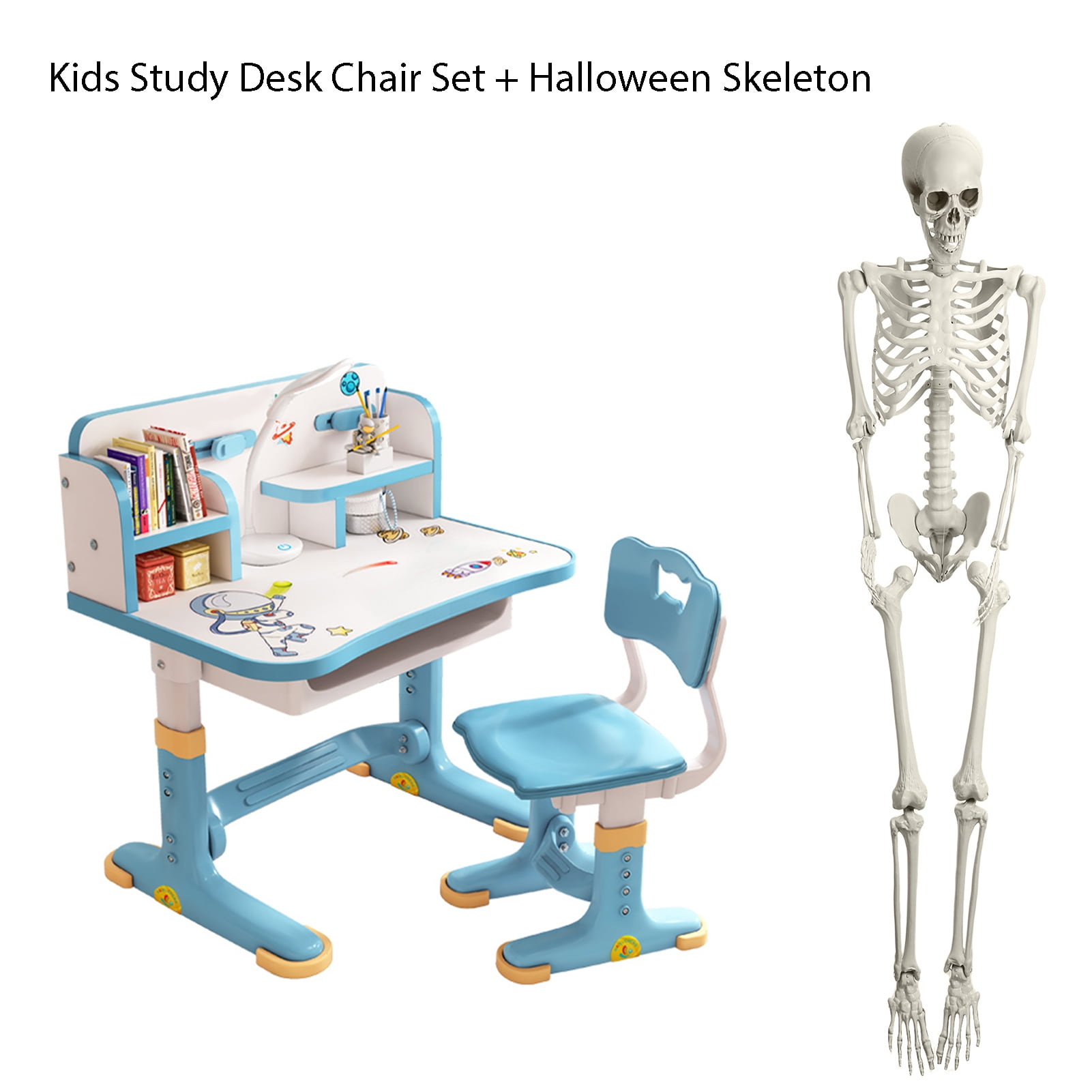 jiemuces Students Desk Chair,Learning Desk Chair Set + 5.4FT Halloween ...