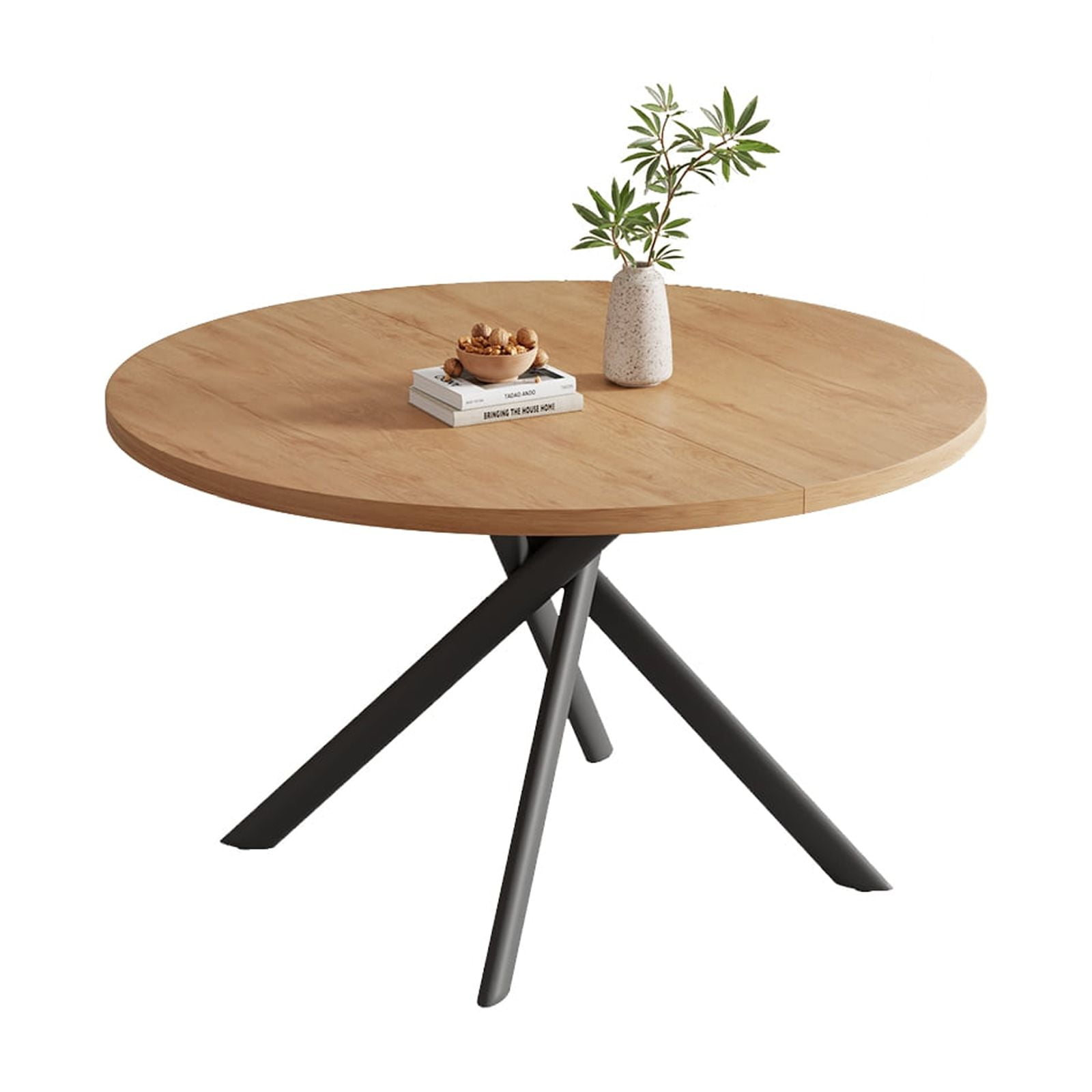 jiexi 45.3" Round Dining Table, Mid Century Modern Round Dining Table ...