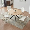 "Jiexi 46.4"" Round Dining Table Set for 4-6 Person, Mid Century Design ...