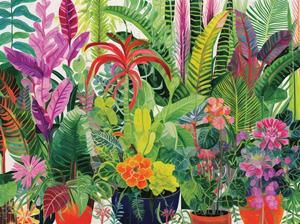 jigsaw Puzzles 50 pieces for adults Houseplant Jungle Plant Mix of ...