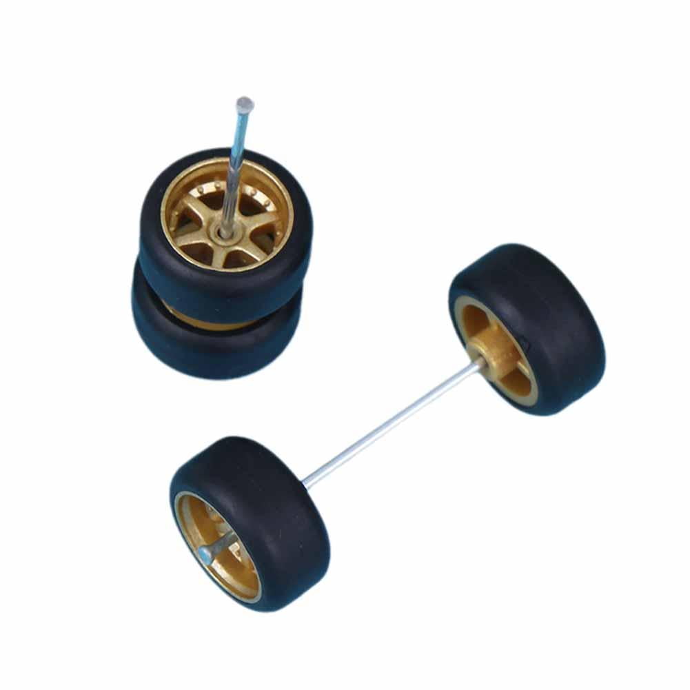 jileijar 4 Spoke Custom Alloy 1:64 Wheels And Tyres Real Riders Rubber ...