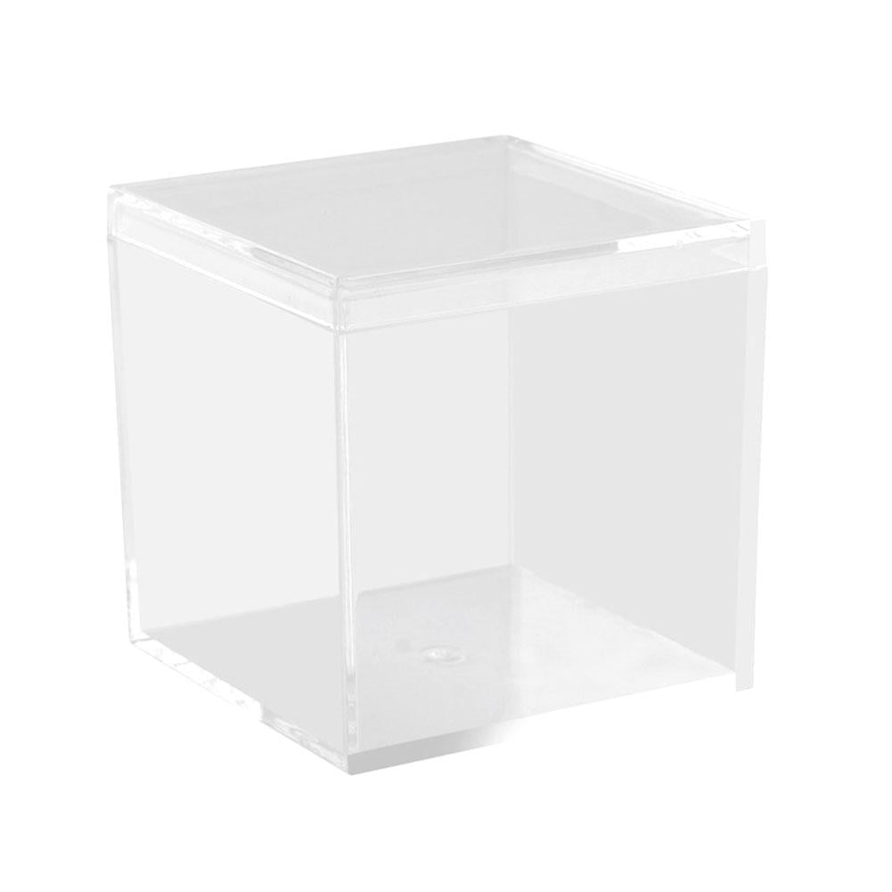 jileijar Acrylic Boxes Clear Acrylic Cube Small Square Storage Box ...