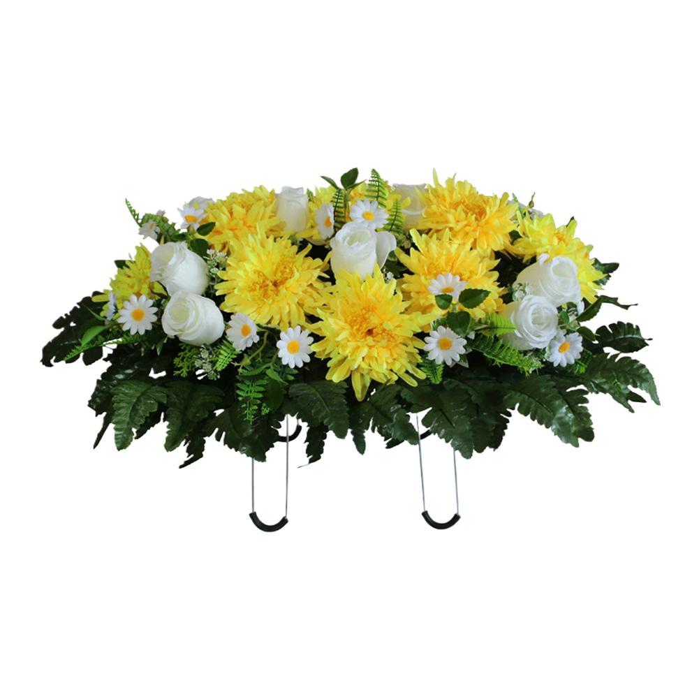 jileijar Artificial Cemetery Flowers #SADDLE# - Grave Decoration ...