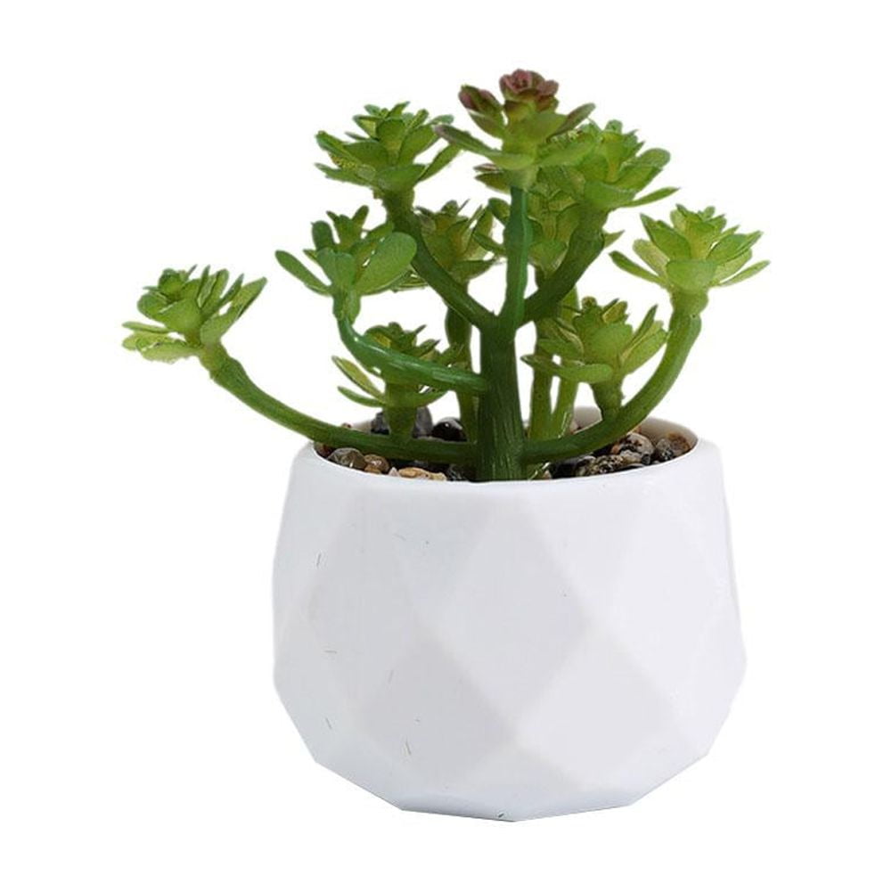 jileijar Artificial Potted Plant Succulent W/ Pot Small Faux Fake Decor ...
