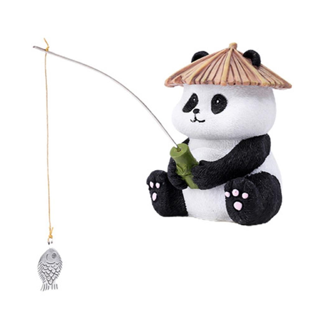 jileijar Fishing Panda Statues,Cute Panda Fisher Sculpture Yard ...