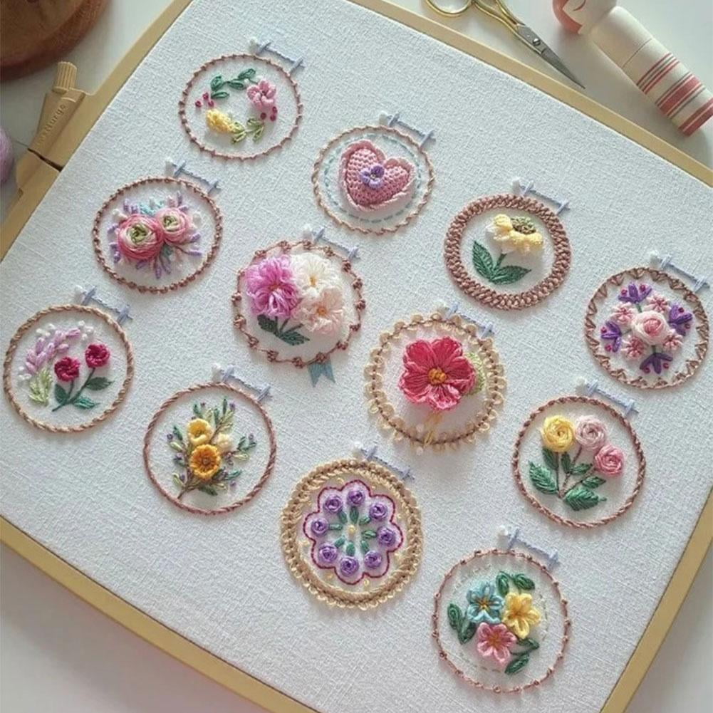 jileijar Jkapagzy Small Flower Frame Embroidery Kit,2024 New Flower ...