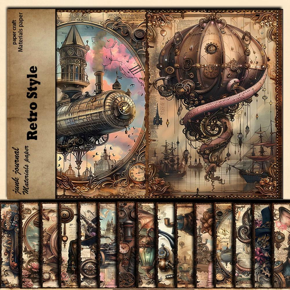 jileijar Junk Journal Supplies Kit, Retro Style Patterns Scrapbook ...