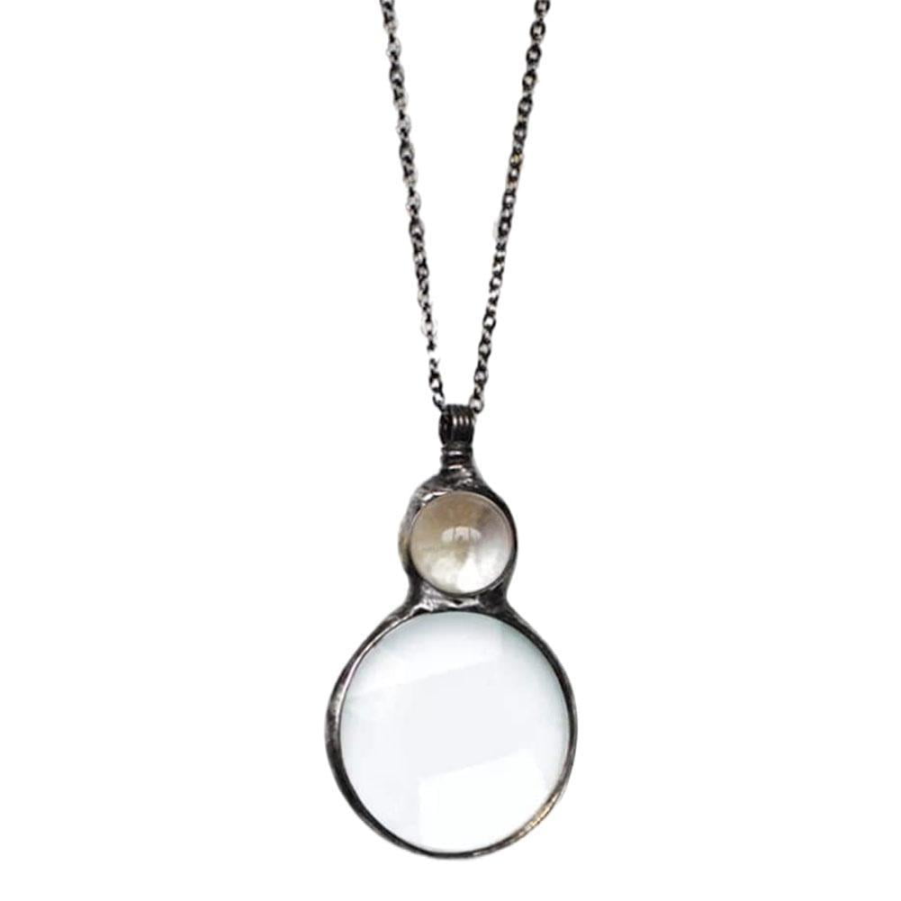 jileijar Magnifying Glass Necklace Gift,Magnifying Pendant Necklace 10X ...